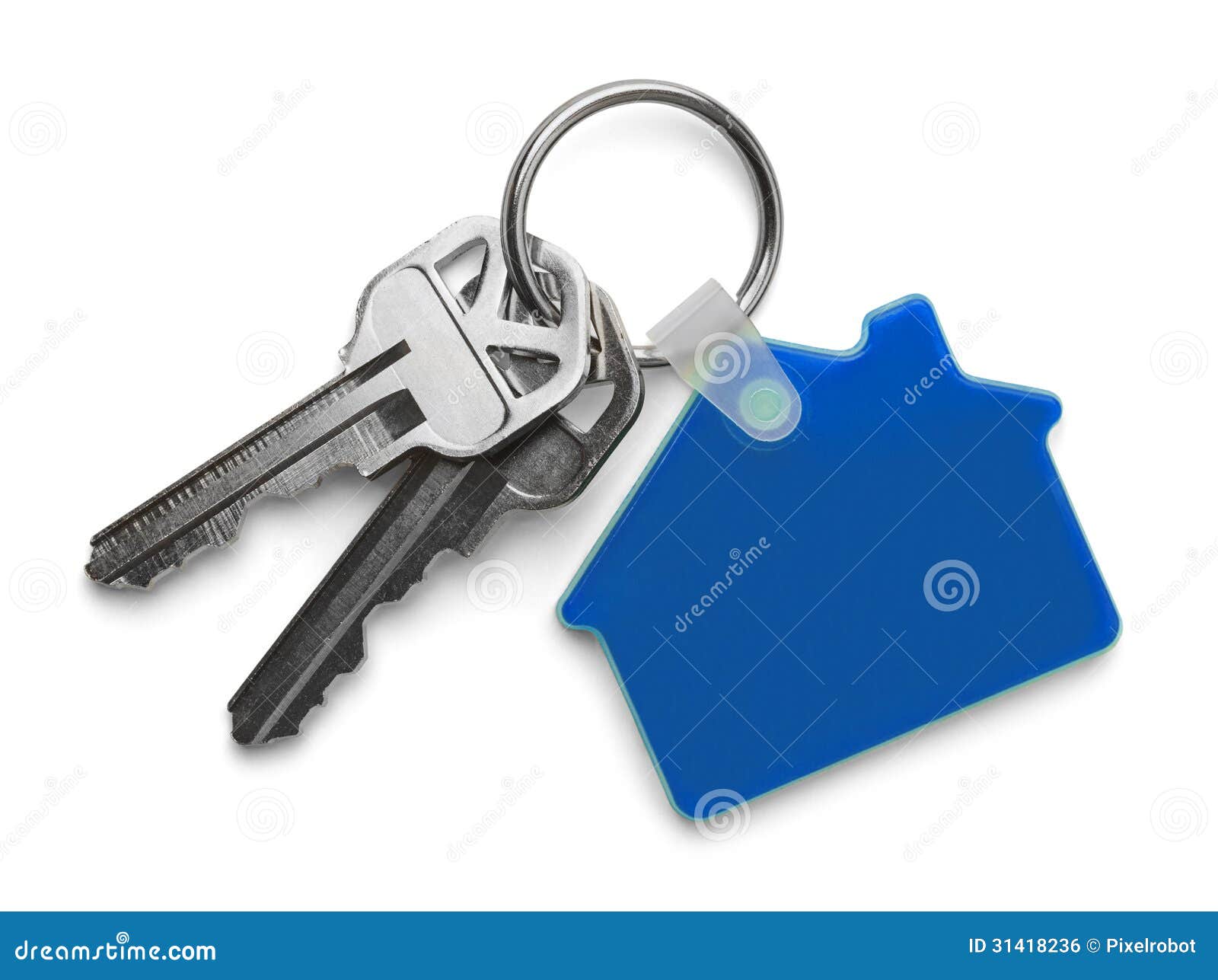 Blue House and Keys stock photo. Image of generated, digitally - 31418236