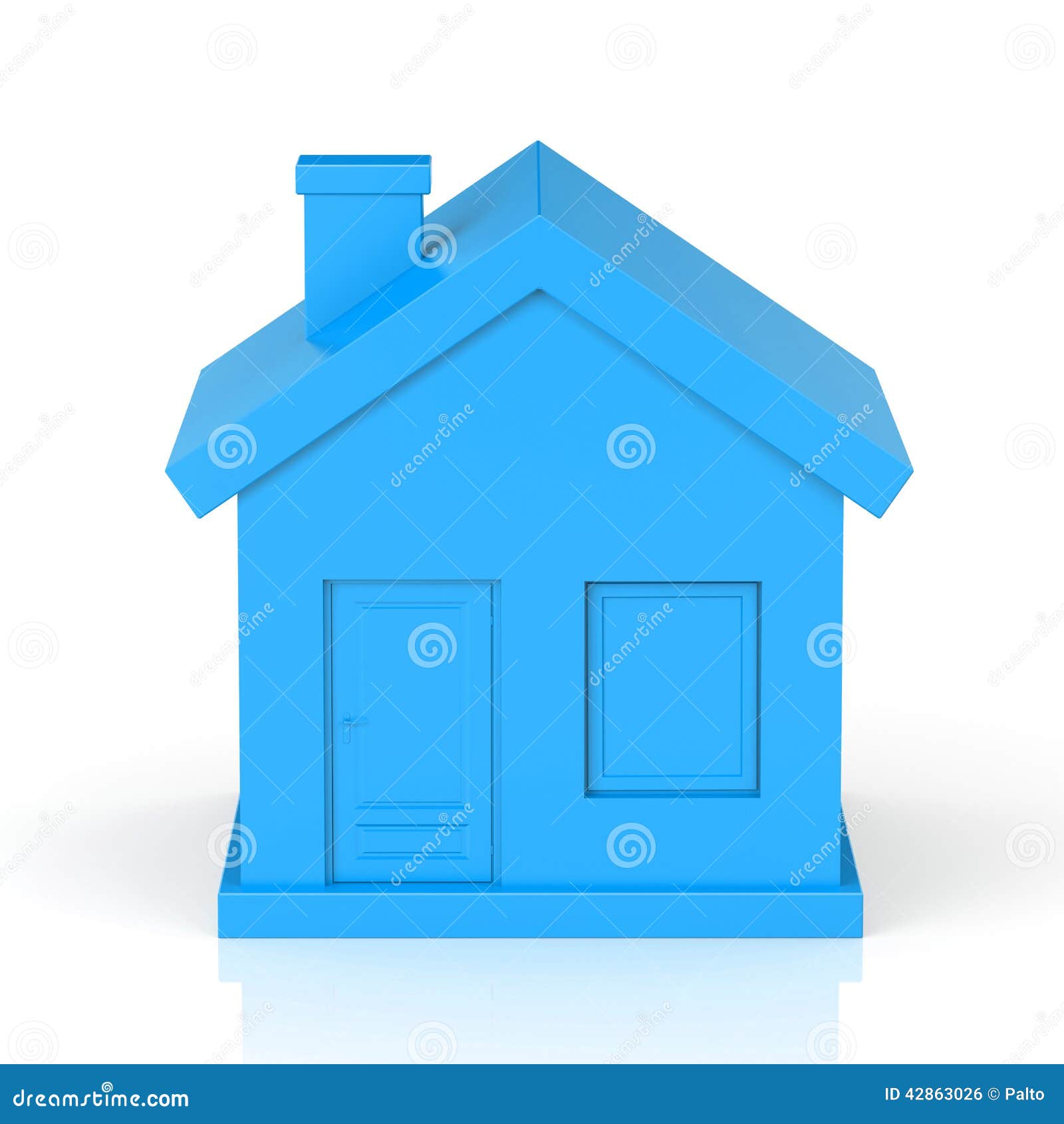 Blue House stock illustration. Illustration of home, facade - 42863026