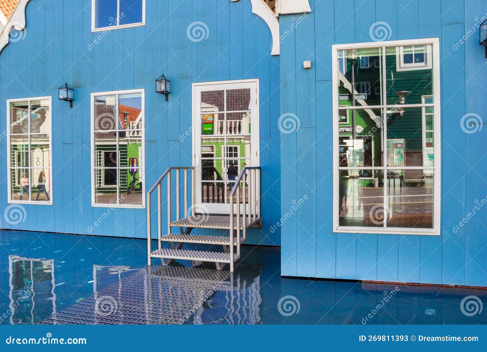 Blue House Standing in the Water in Zaandam Editorial Stock Photo ...