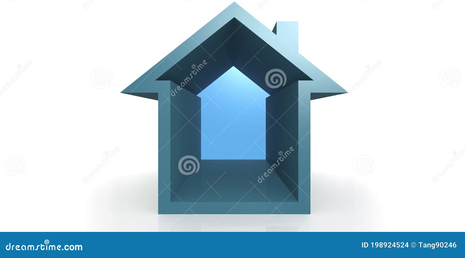 Blue House Symbol Isolated on White Background Stock Illustration ...