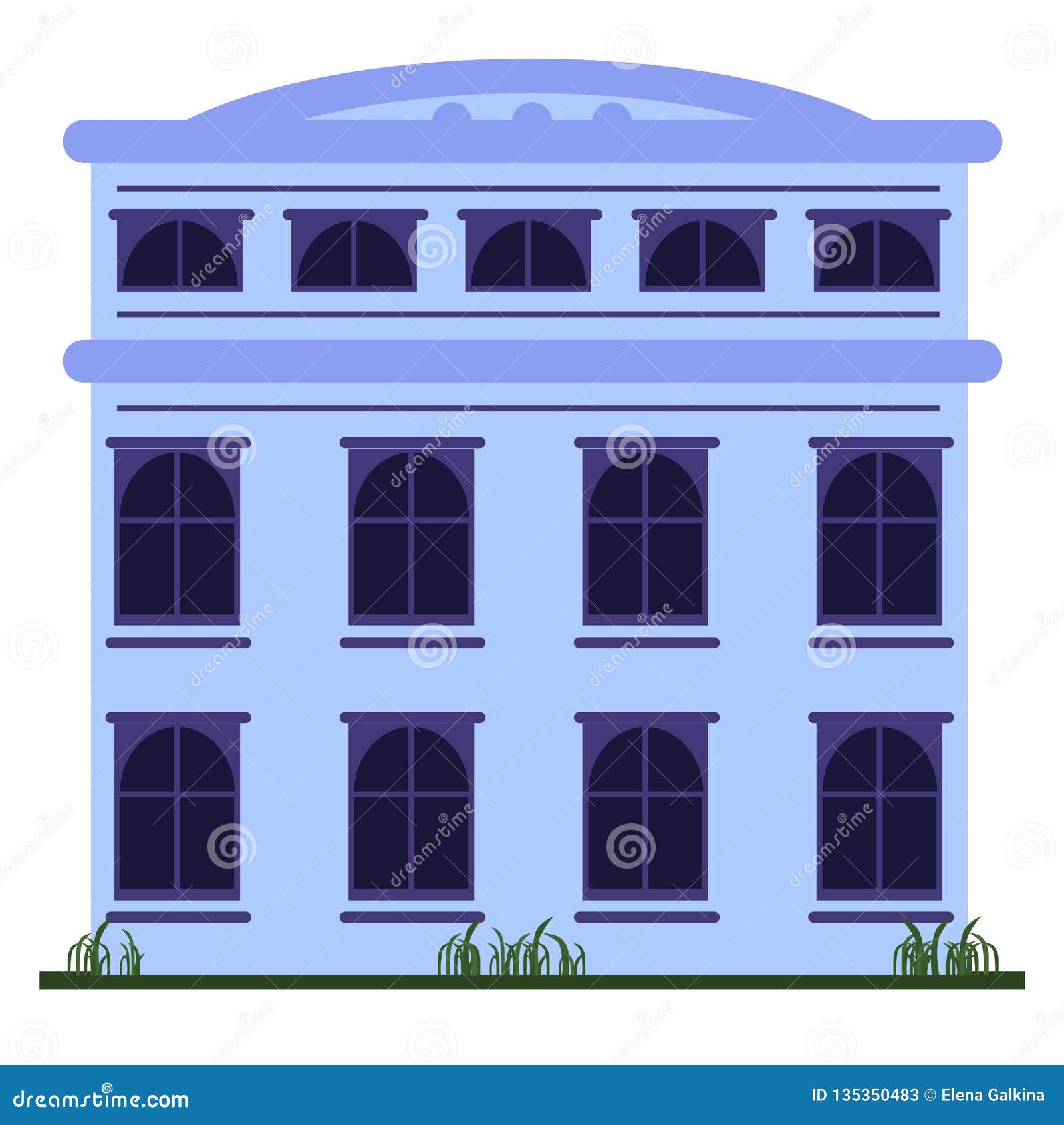 Blue House Vector Illustration Stock Vector - Illustration of blue ...