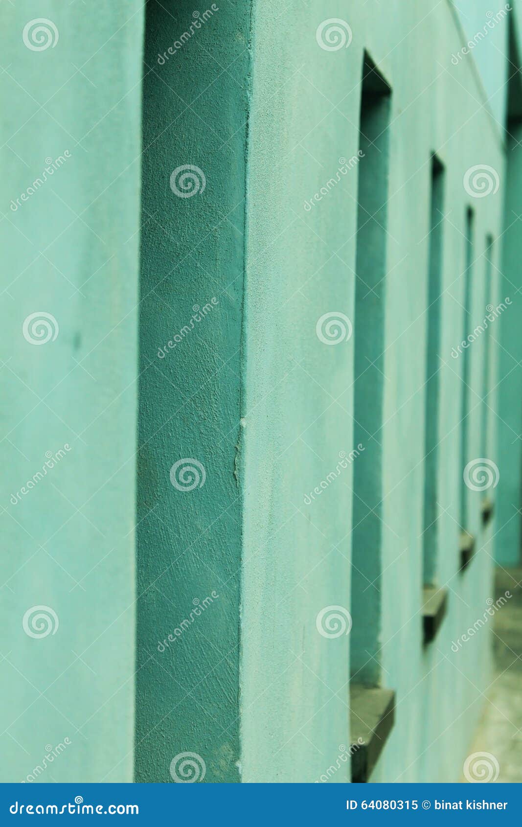 A Blue House with Windows- View from the Side Stock Image - Image of ...