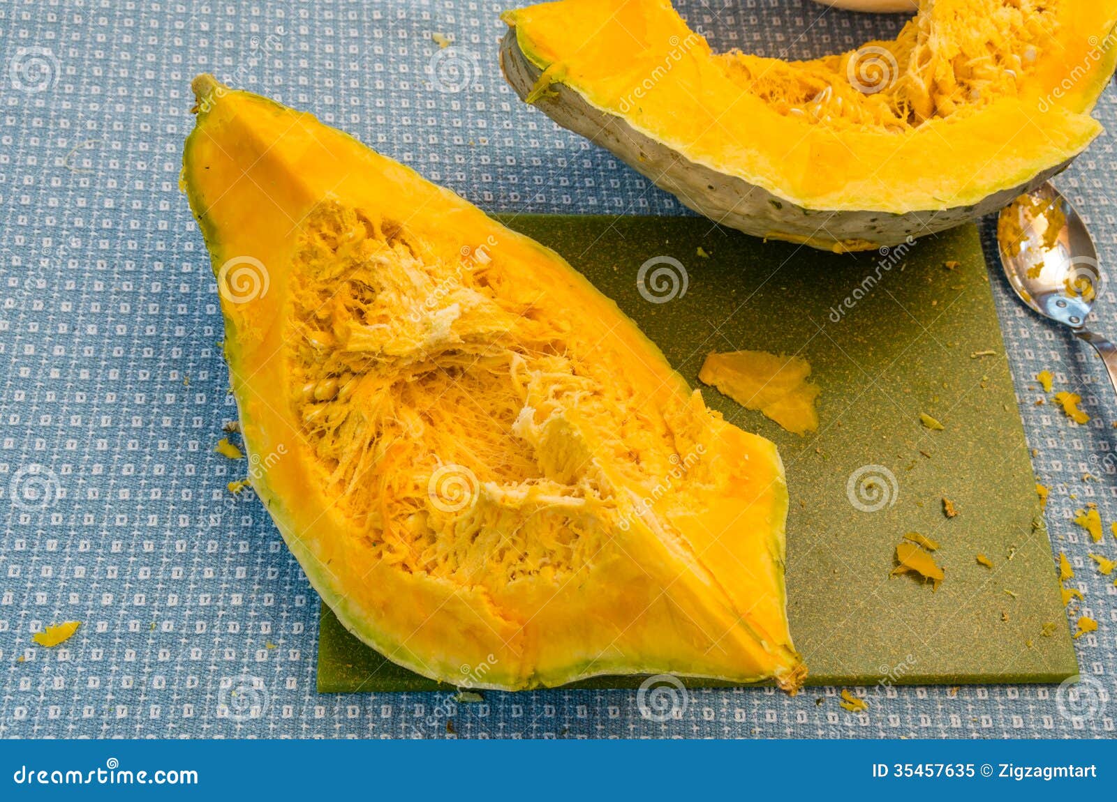 Blue Hubbard Squash Being Prepared Stock Image - Image of vegetables ...