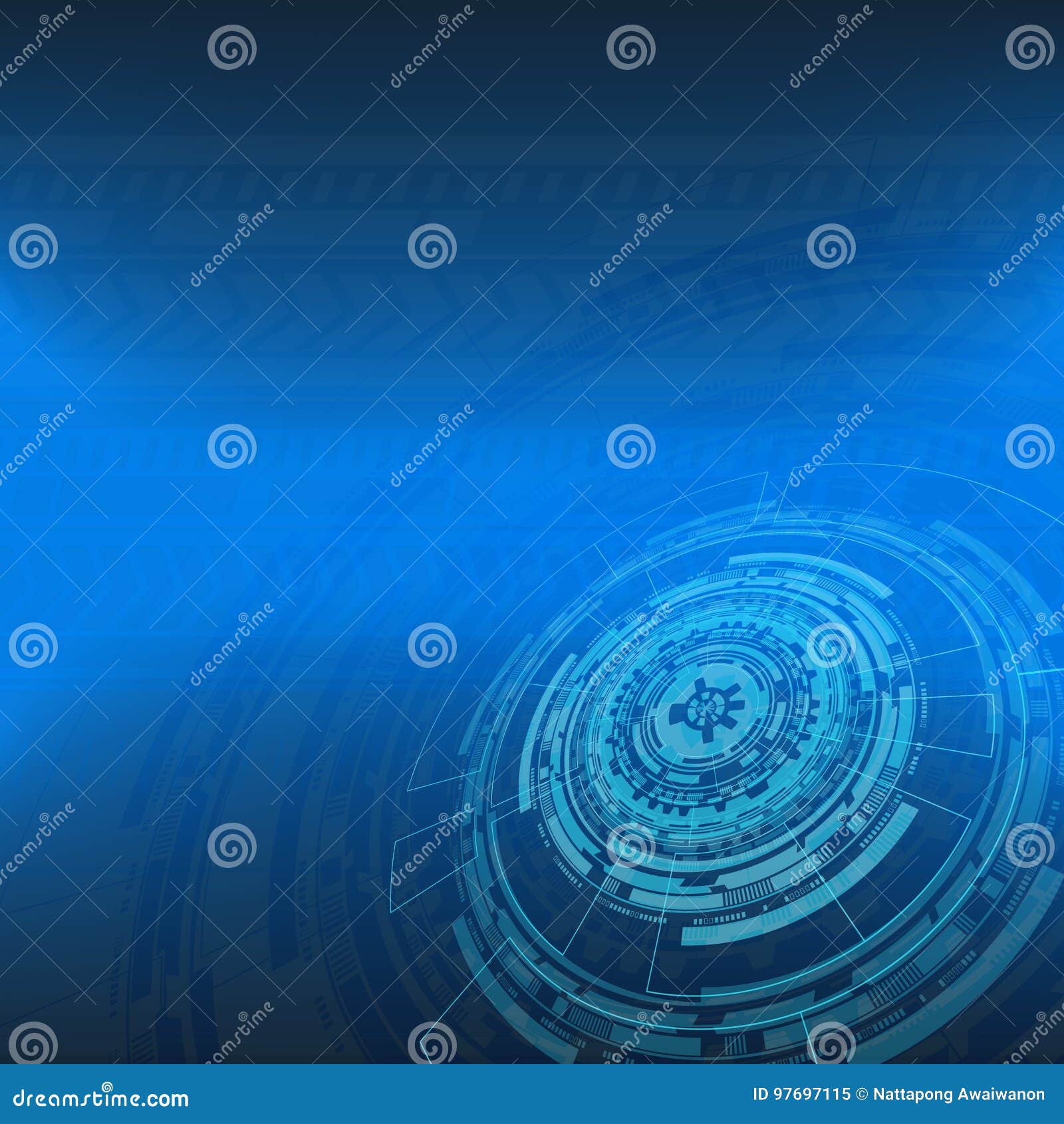 Blue HUD on the Dark Blue Background Stock Vector - Illustration of ...