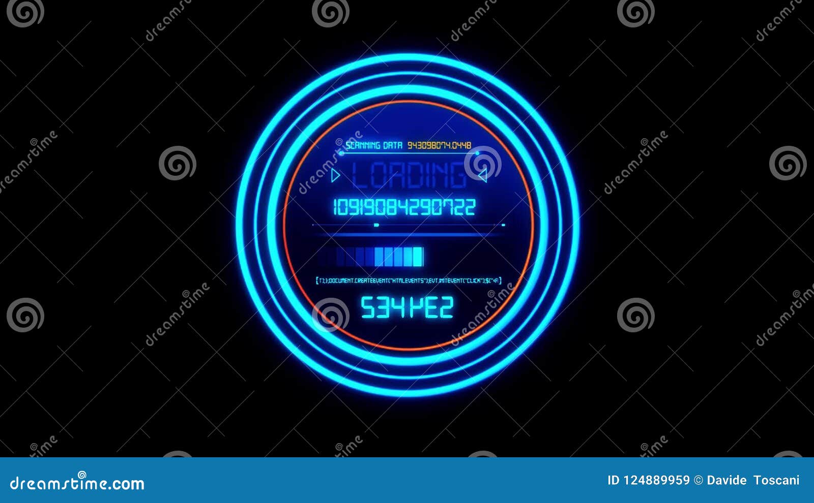 Blue HUD Data Loader Interface Loopable Graphic Element Stock Video ...