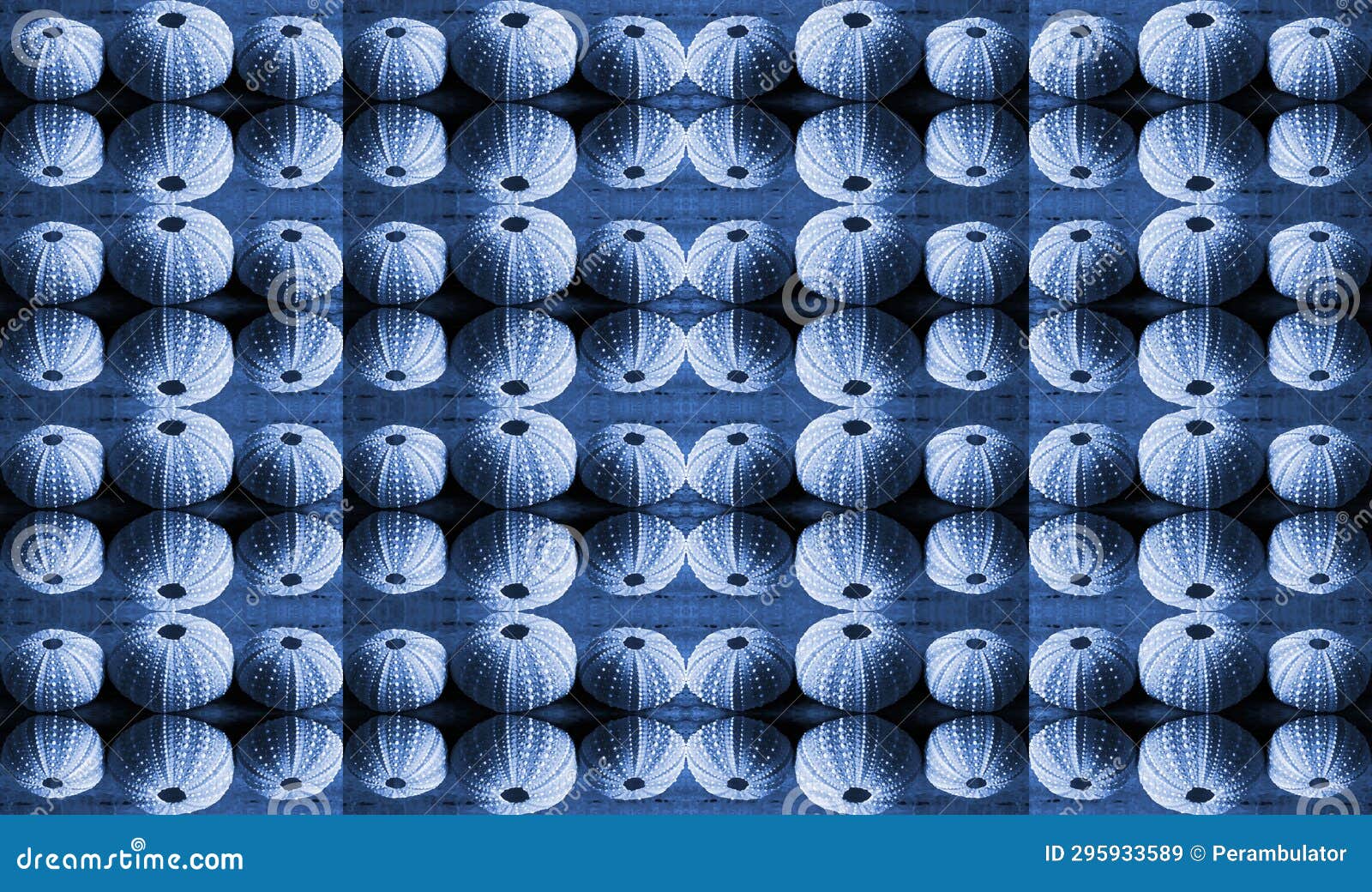 BLUE HUED WALLPAPER with SHELL PATTERN Stock Illustration ...