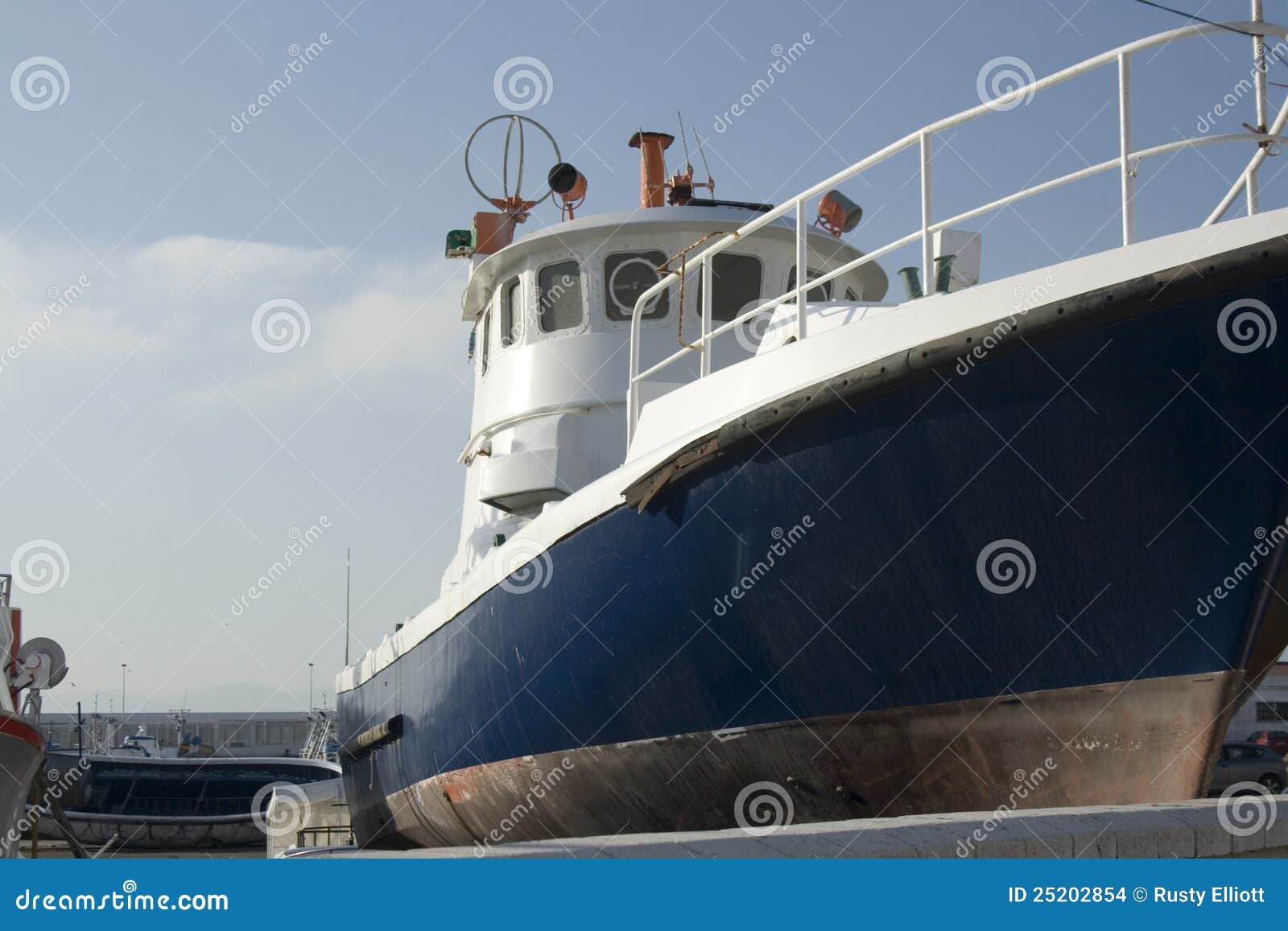 Blue Hull of a Boat stock photo. Image of vessel, transportation - 25202854