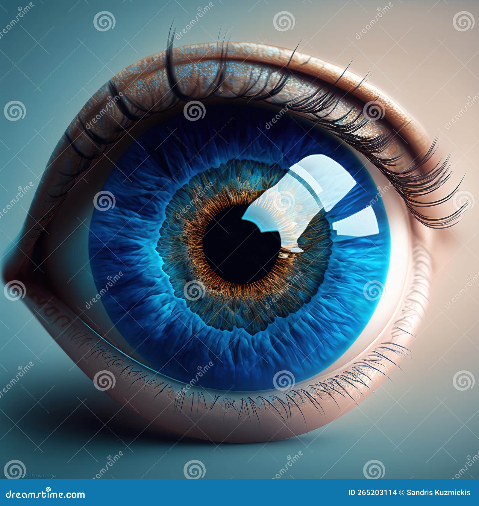 Blue Human Eye Close Up. Generative AI Stock Illustration ...