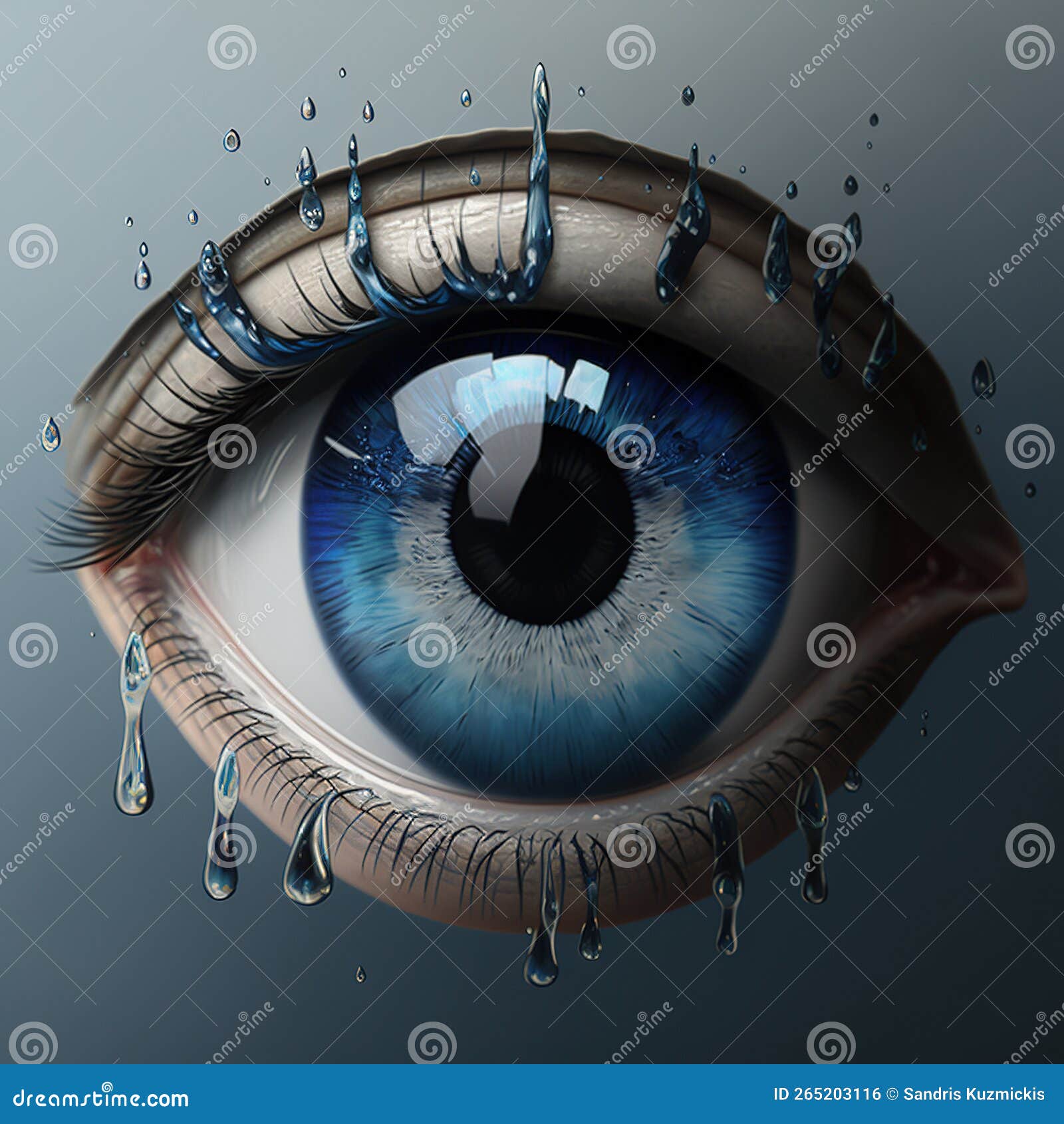 Blue Human Eye Close Up. Generative AI Stock Illustration ...