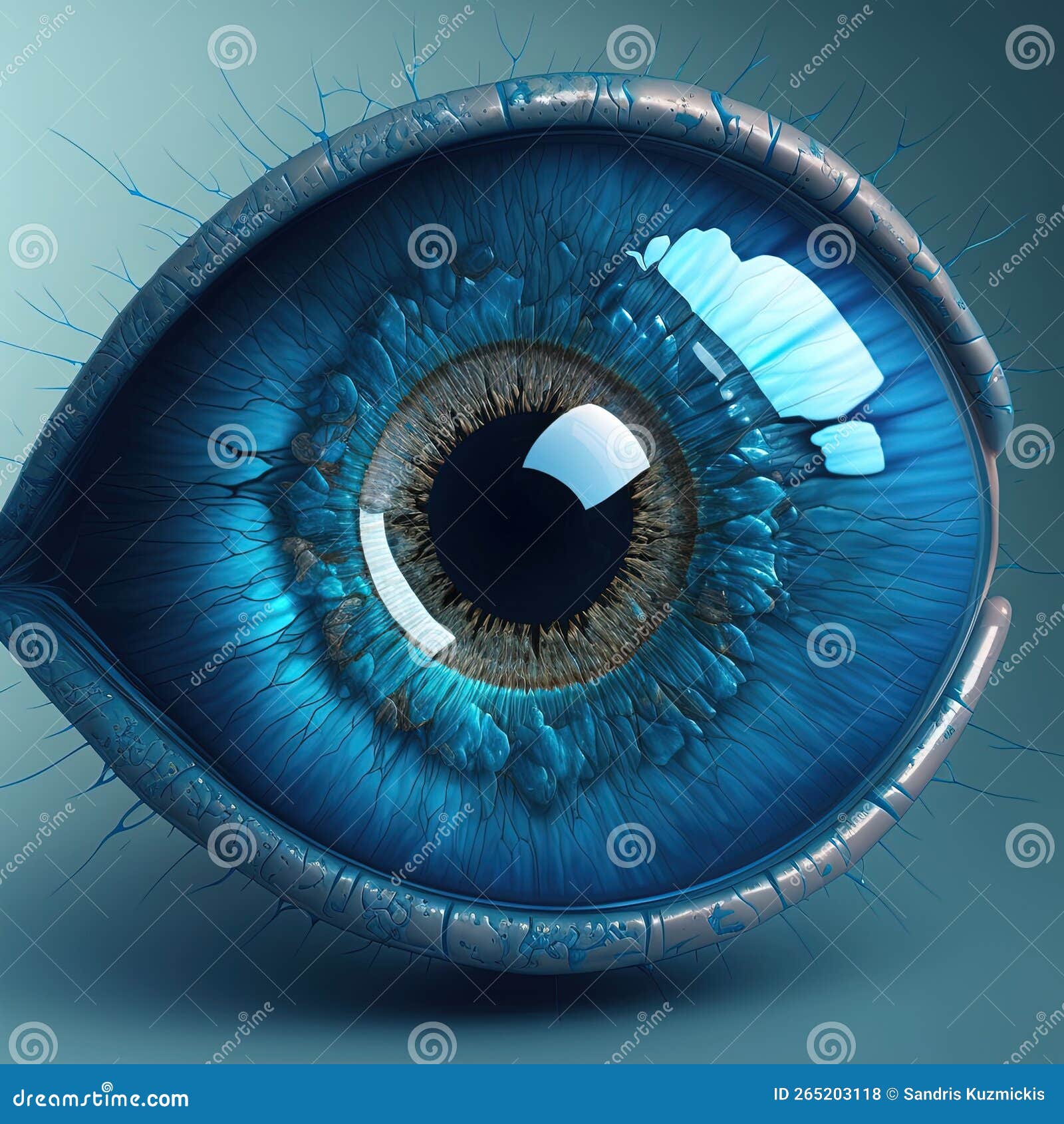 Blue Human Eye Close Up. Generative AI Stock Illustration ...
