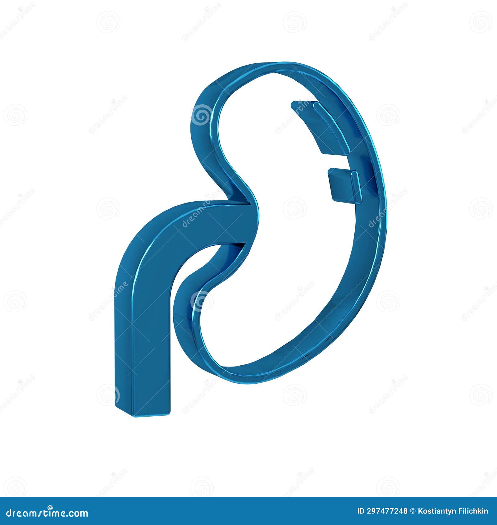 Blue Human Kidney Icon Isolated on Transparent Background. Stock ...