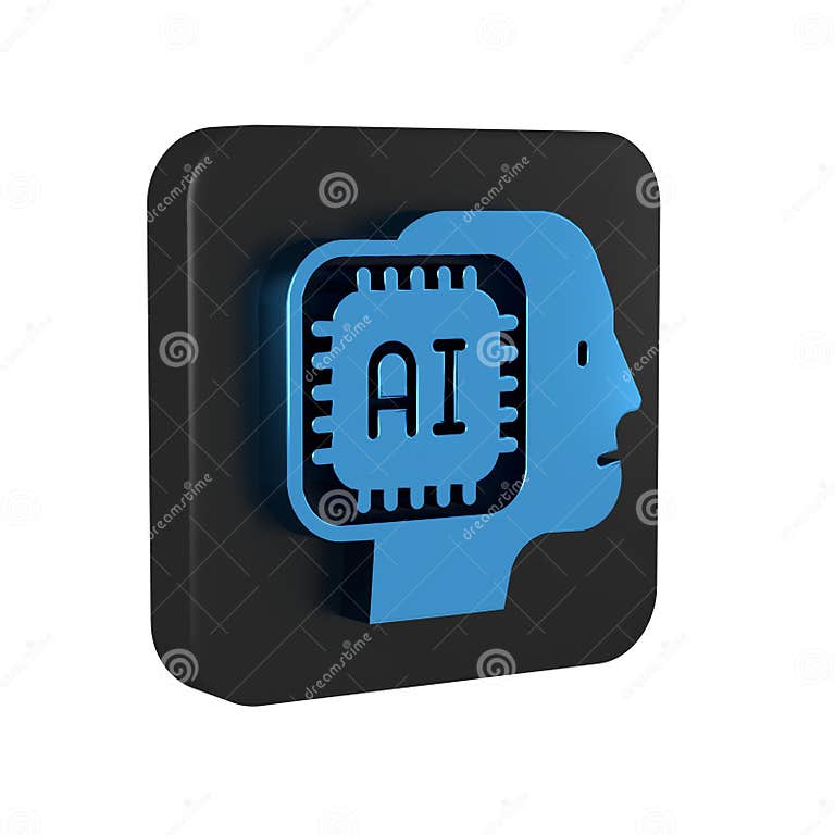 Blue Humanoid Robot Icon Isolated on Transparent Background. Artificial ...