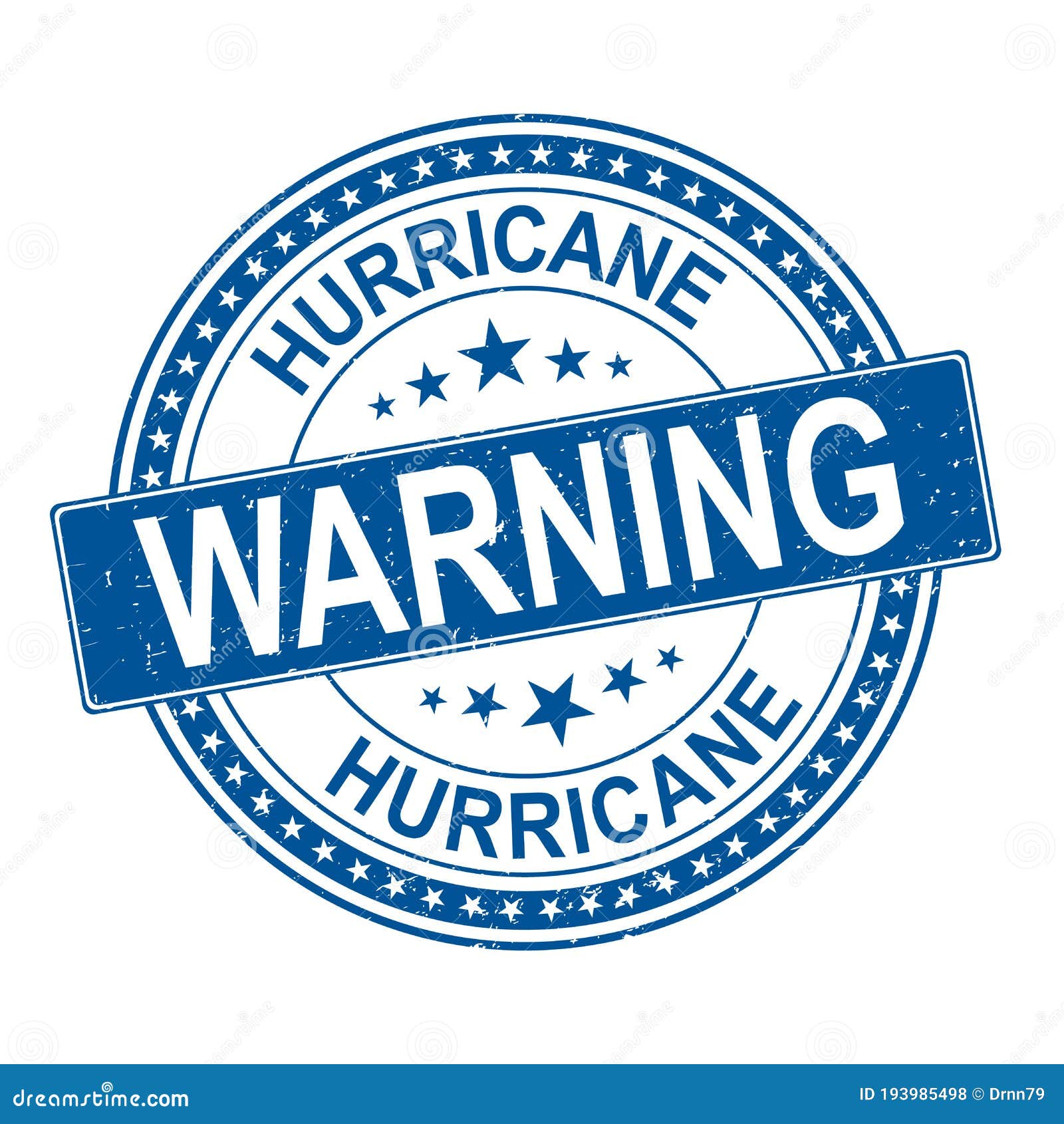 Blue Hurricane Warning Vector Mark, Badge Illustration On White ...