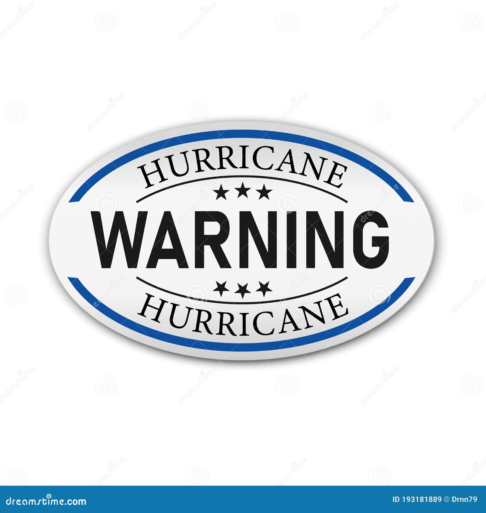 Blue Hurricane Warning Vector Mark, Badge Illustration On White ...