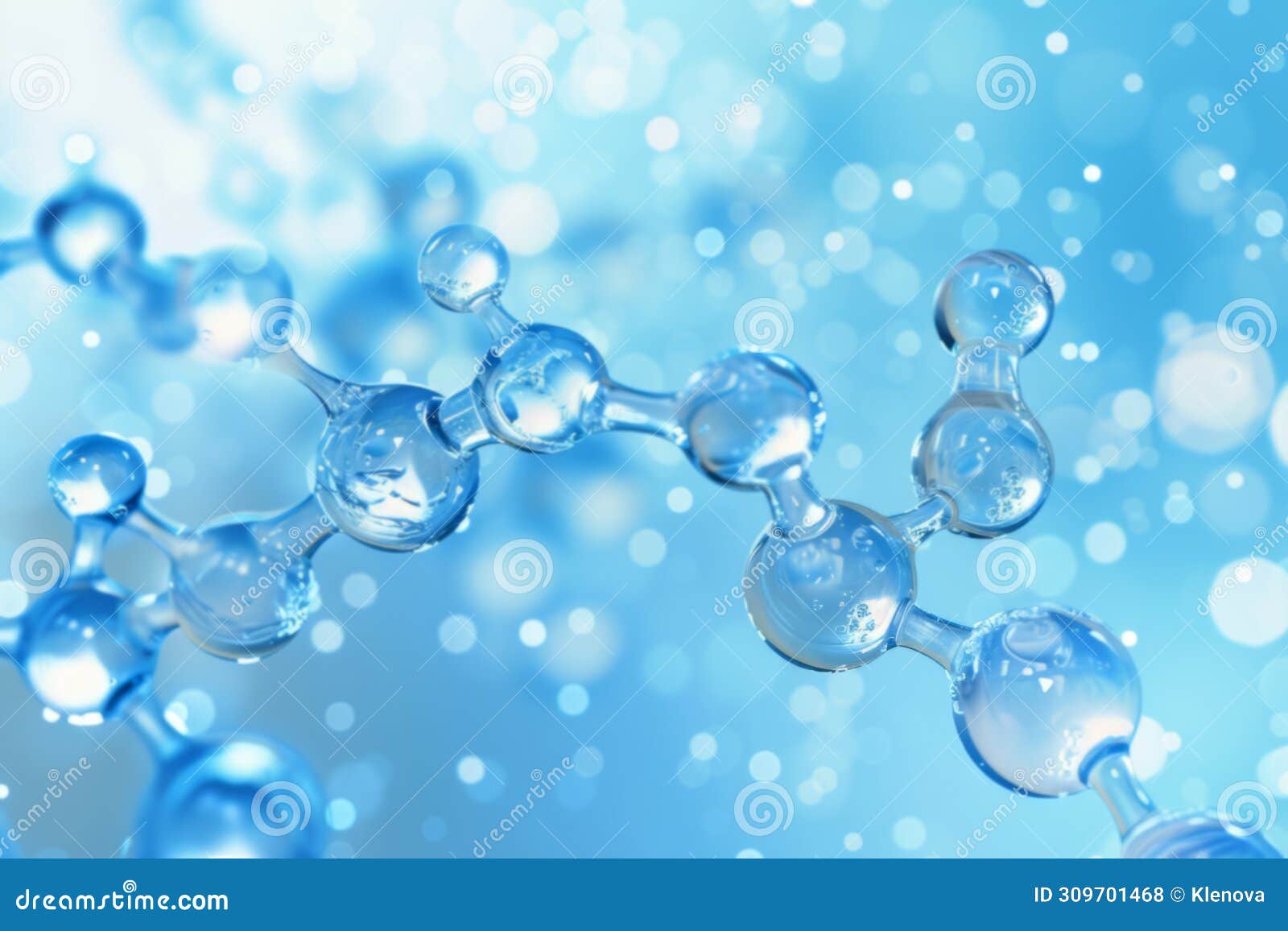 Hyaluronic Acid Molecules in Hydration Concept Stock Illustration ...