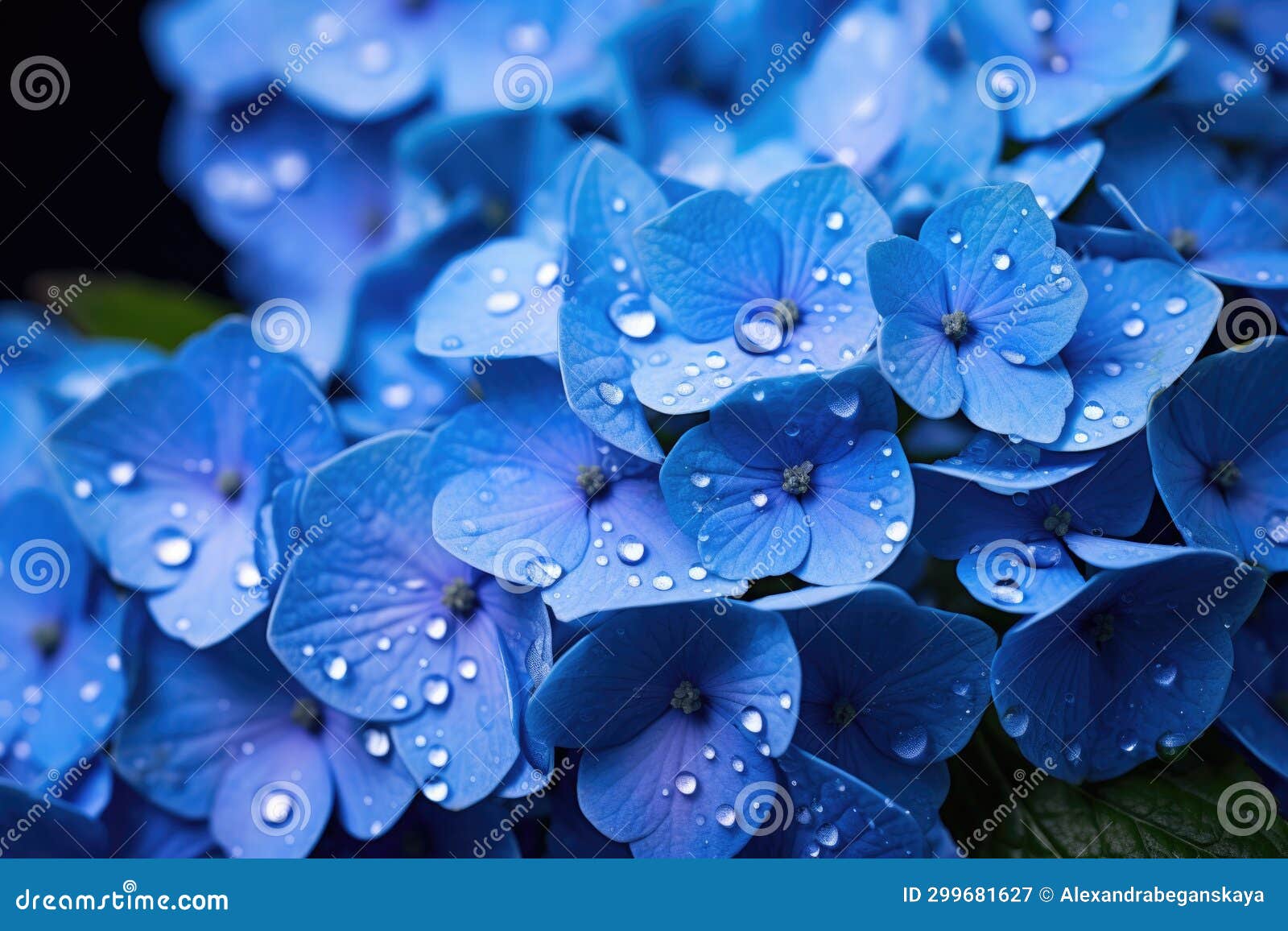 Blue Hydrangea Flowers on a Blue Background Stock Illustration - Illustration of blossom, color ...