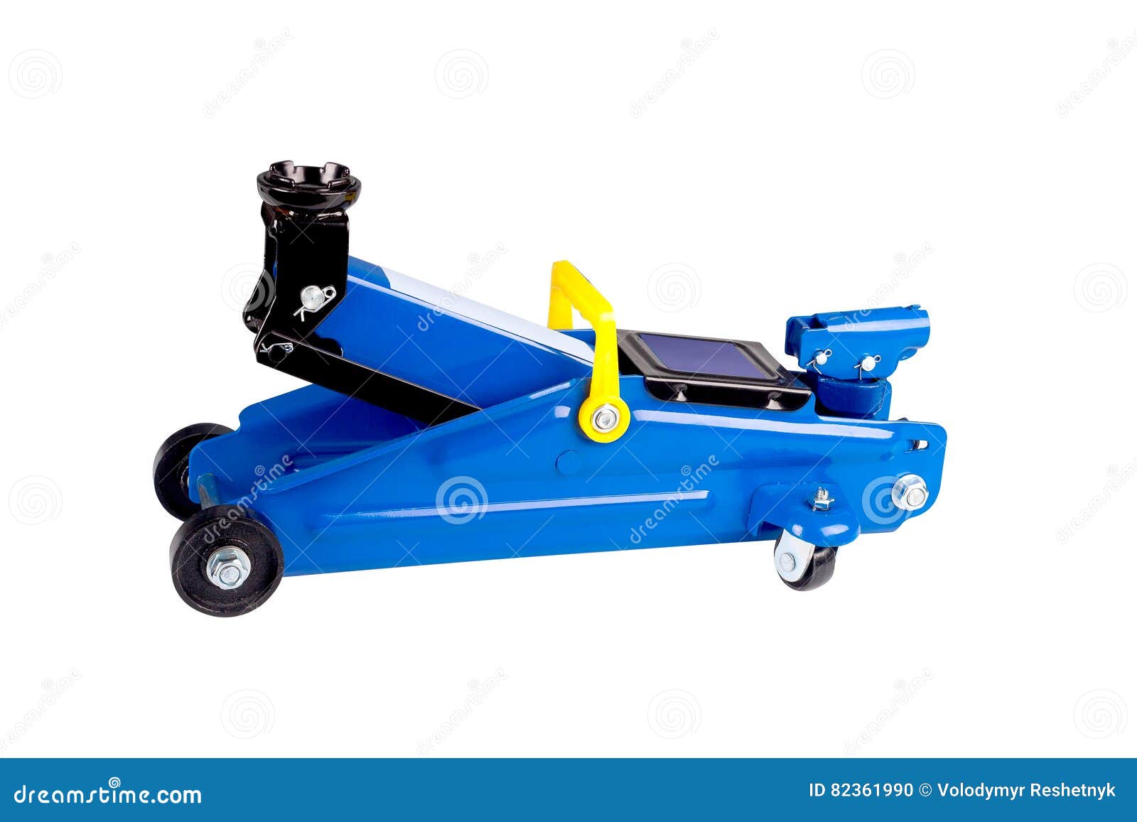 Blue Hydraulic Floor Jack Isolated Stock Photo - Image of motion ...