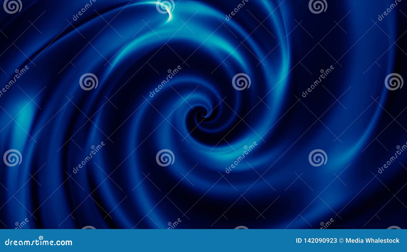 Blue Hypnotic Spiral Rotates Slowly, Seamless Loop. Abstract Digital ...
