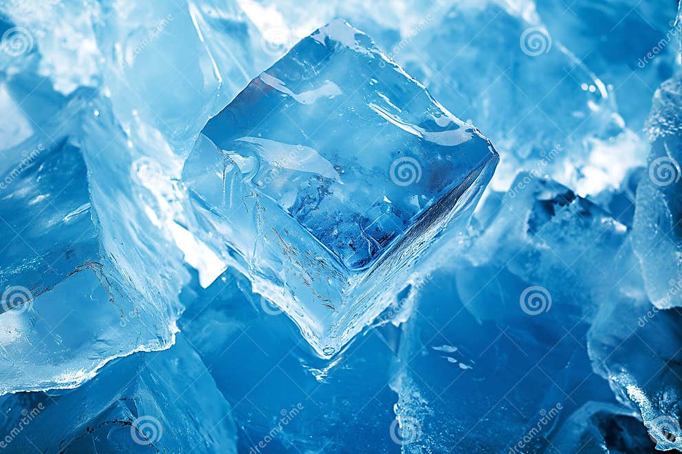 Blue Ice Background. Pieces of Ice on Blue Background Stock ...