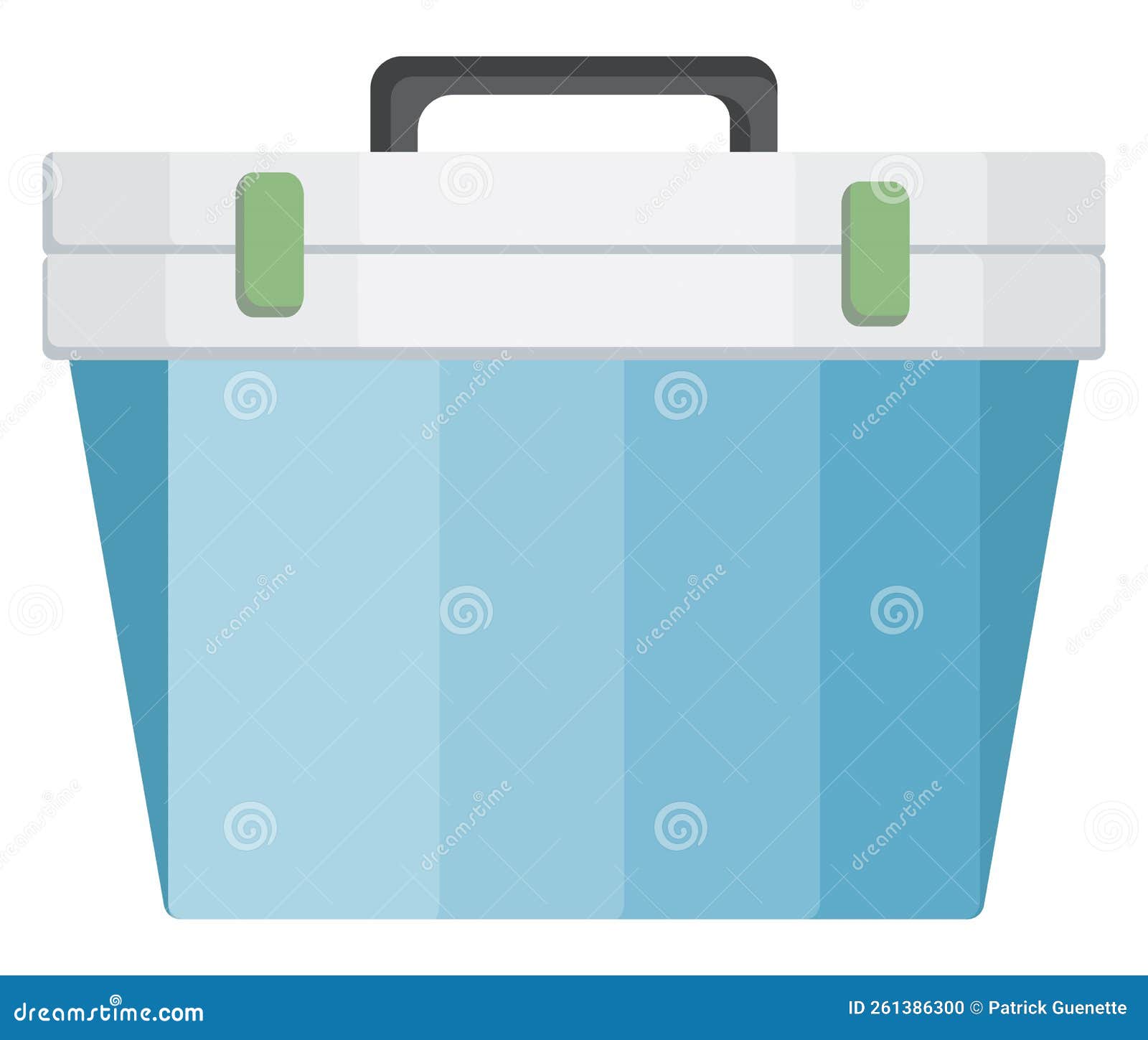 Blue ice box, icon stock vector. Illustration of handle - 261386300