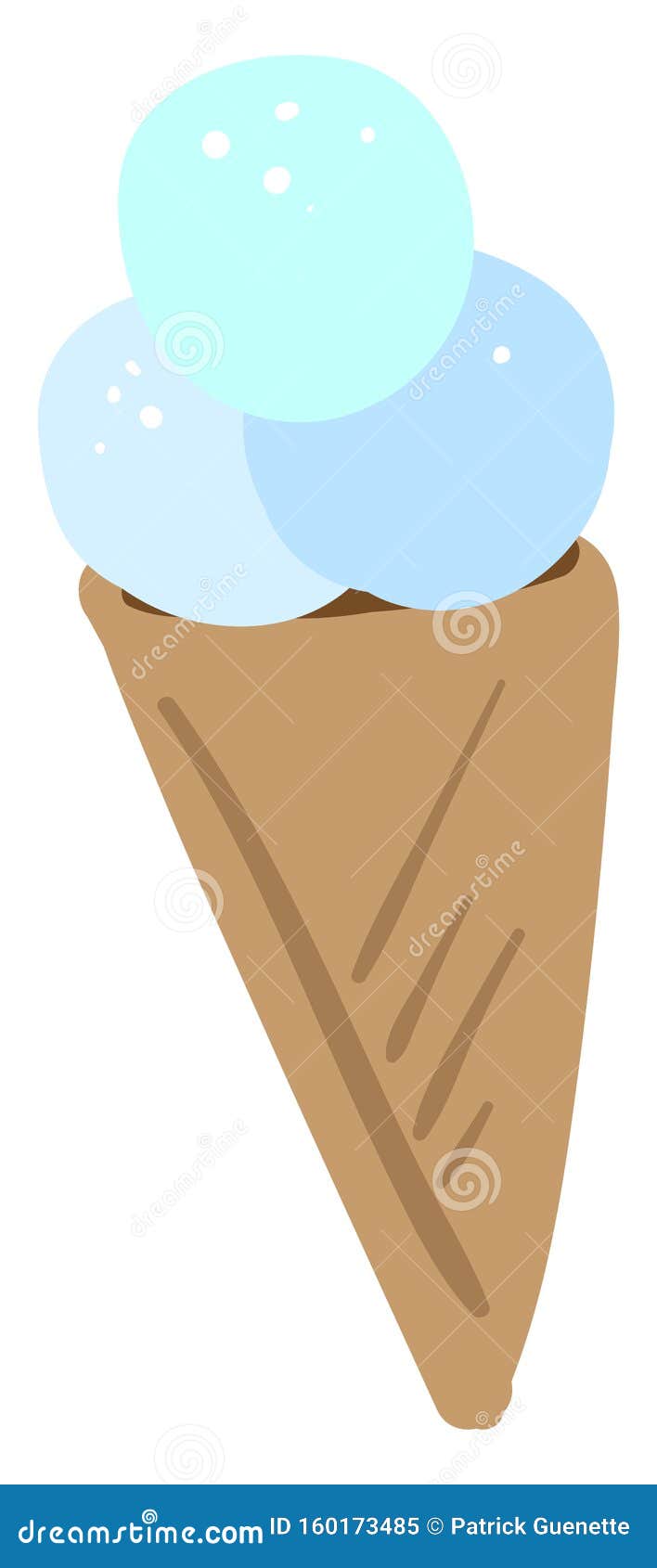Blue Ice Cream, Illustration, Vector Stock Vector - Illustration of ...