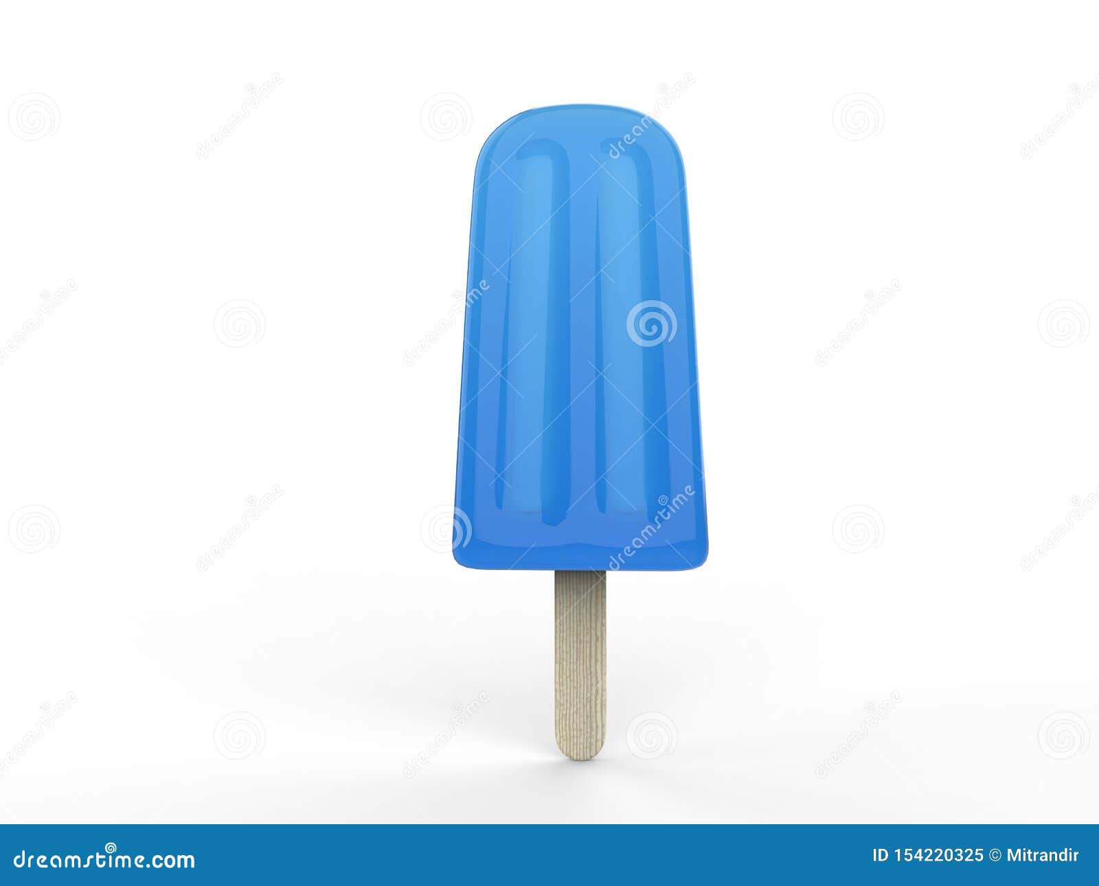 Blue ice cream on a stick stock illustration. Illustration of fresh ...
