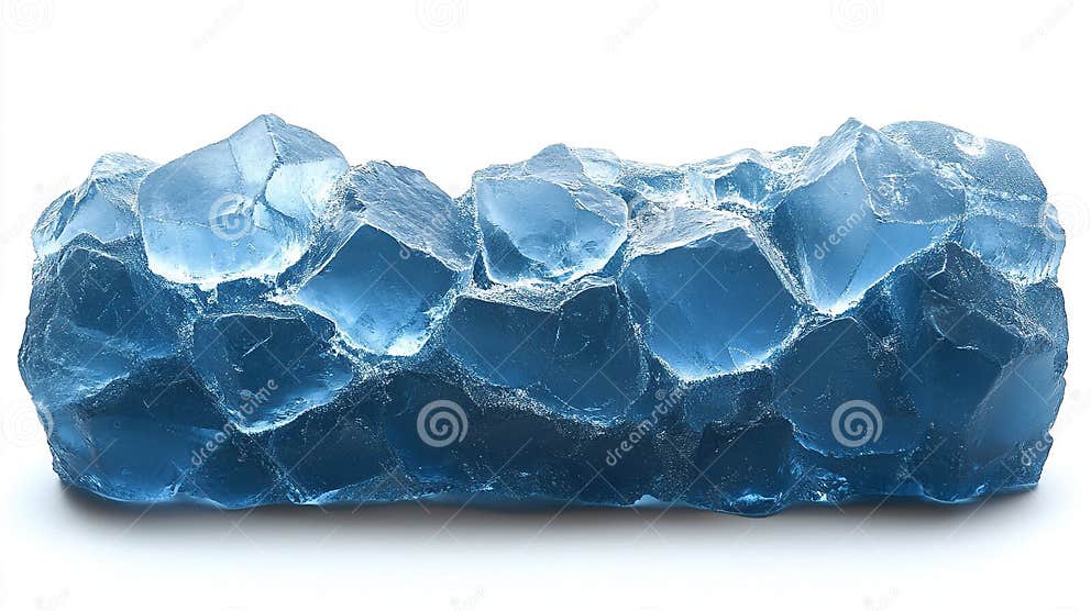 Blue Ice Crystals, Isolated, Studio, White Background, for Design Stock ...