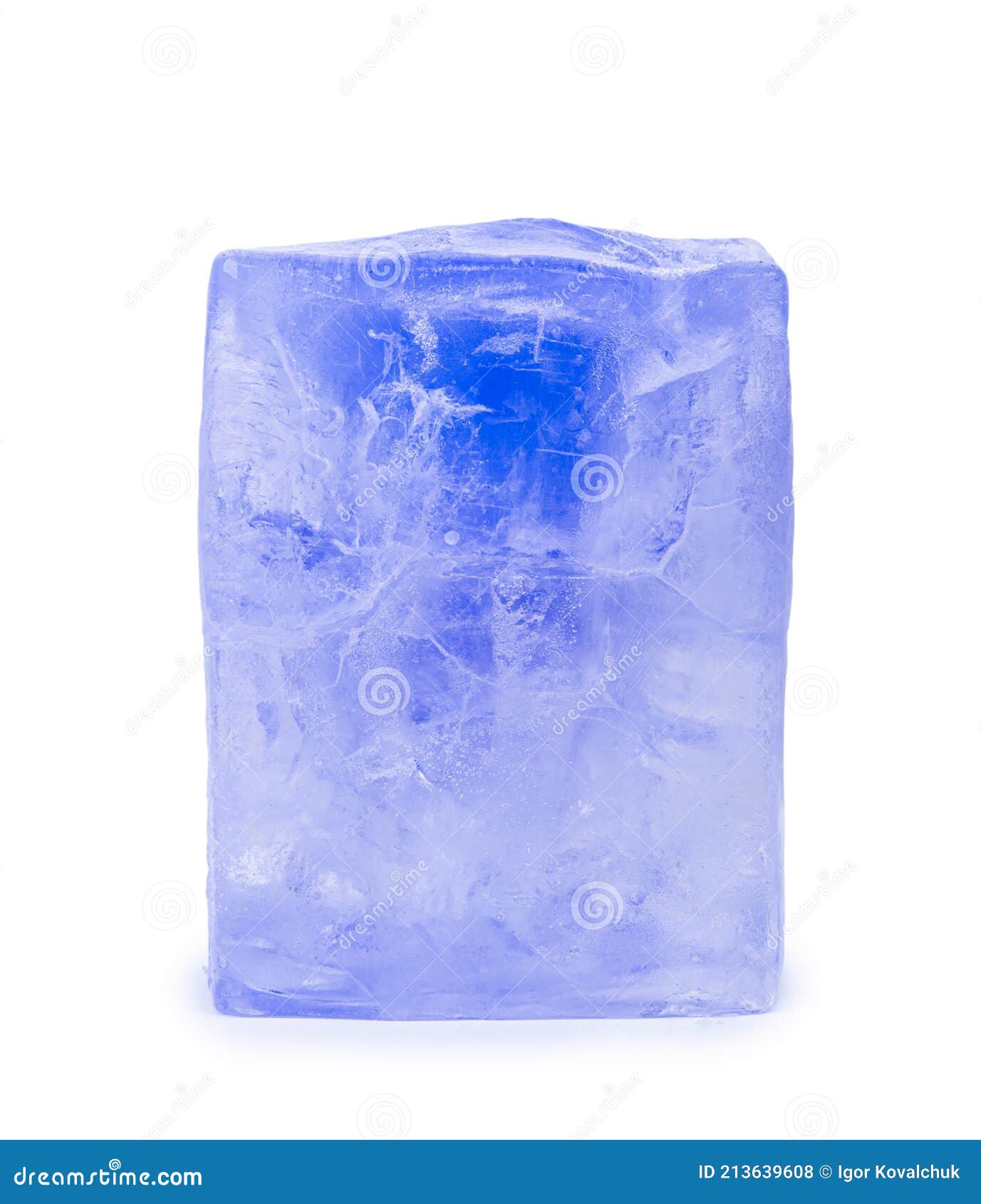 Blue ice cube block stock photo. Image of clear, frozen - 213639608