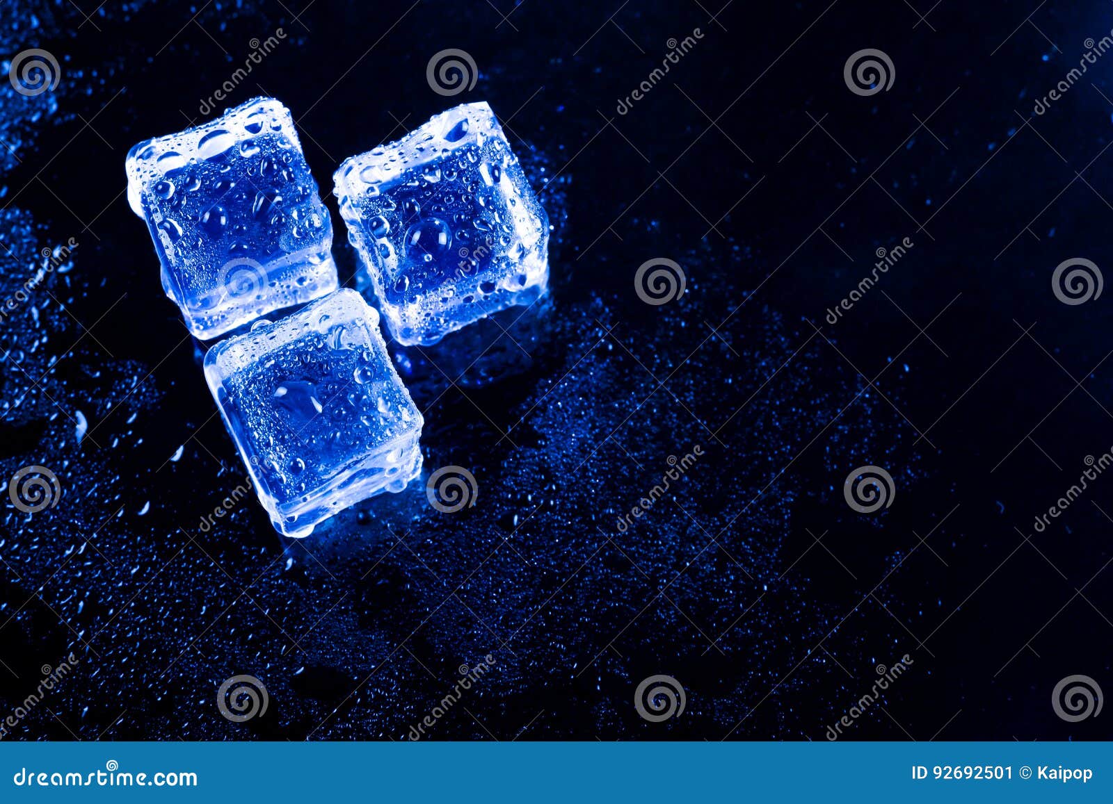 Blue ice cubes stock image. Image of dark, light, crushed - 92692501