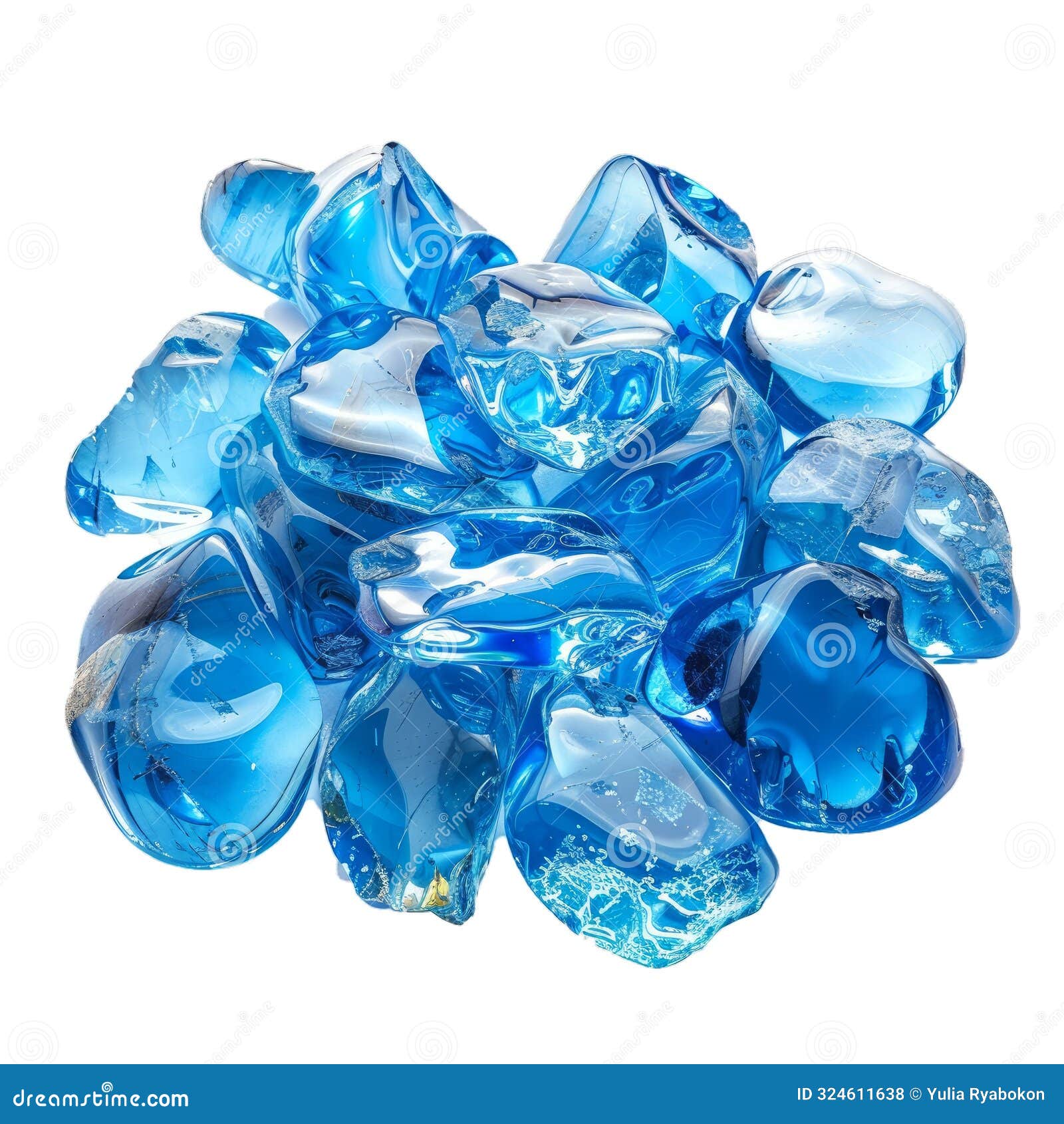 Blue Ice Cubes Cluster Isolated on Transparent Background Stock Photo ...