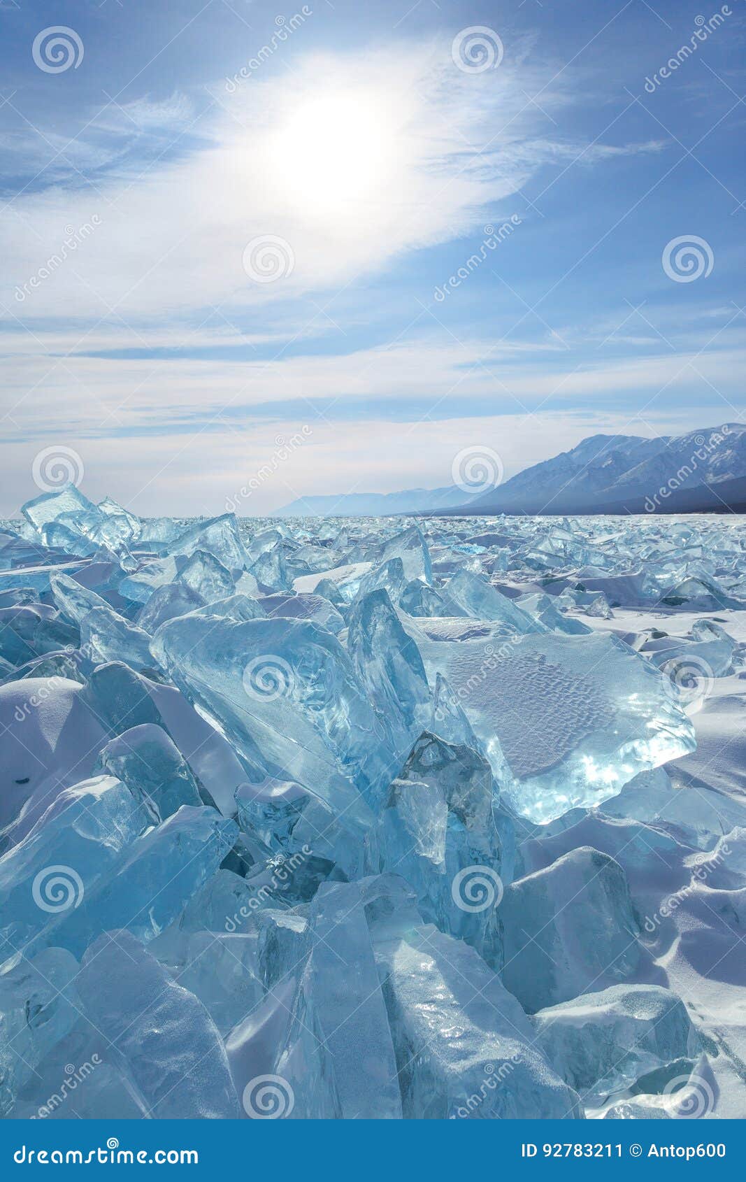 Blue Ice Field with Big Blocks Stock Image - Image of christmas, pieces ...