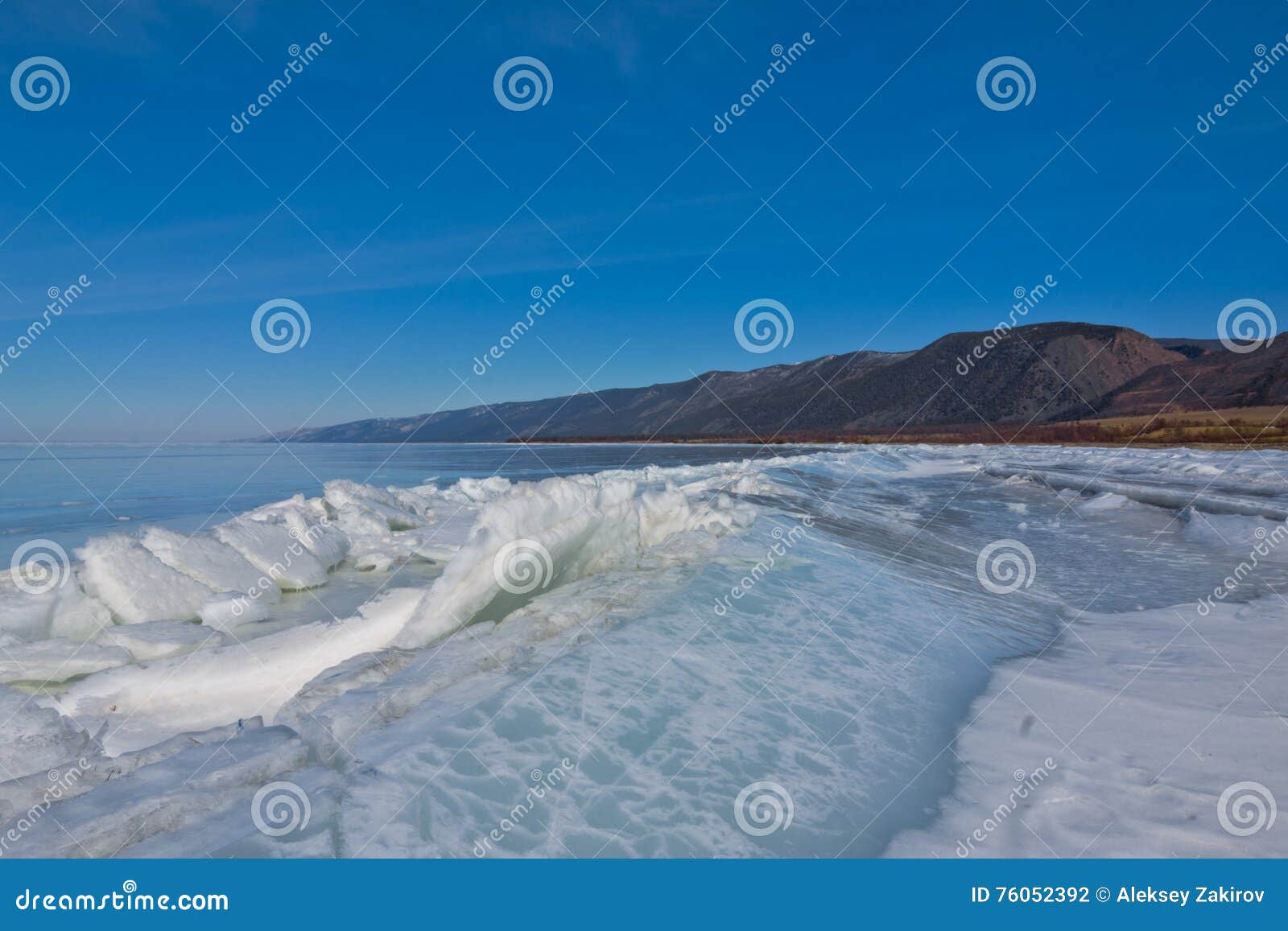Blue Ice of Lake Baikal Hummocks Stock Photo - Image of frost, horizon ...