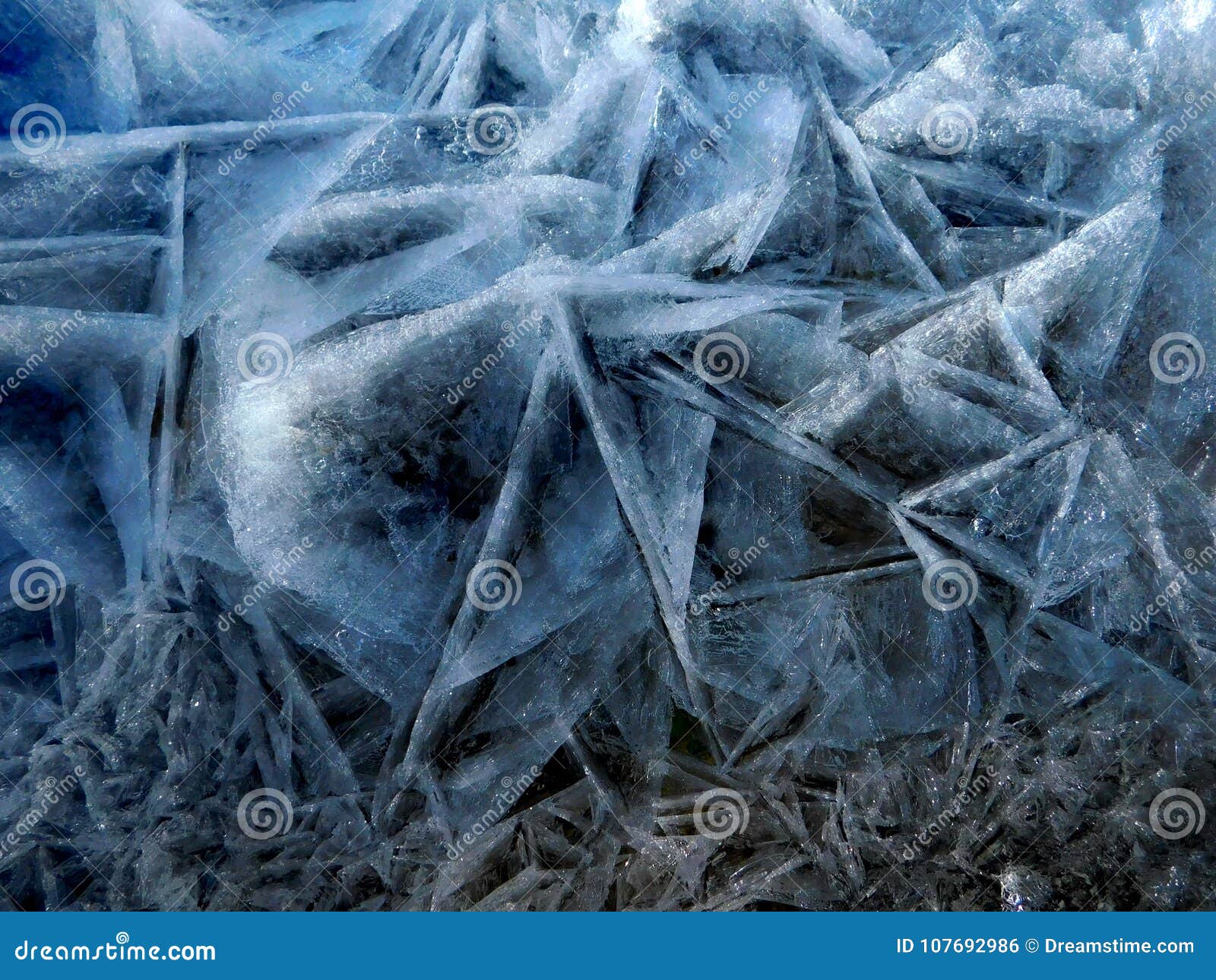 Blue Ice Crystal from the Lake. Stock Photo - Image of triangular, lake ...