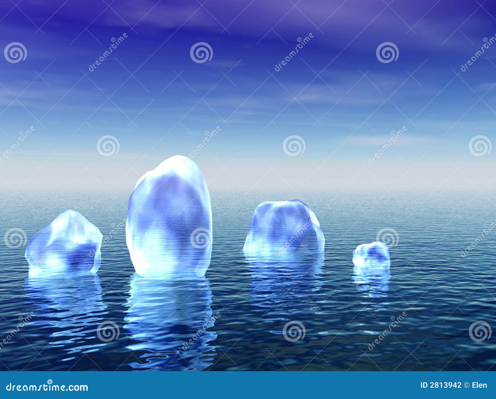 Blue ice in a ocean stock illustration. Illustration of artificial ...