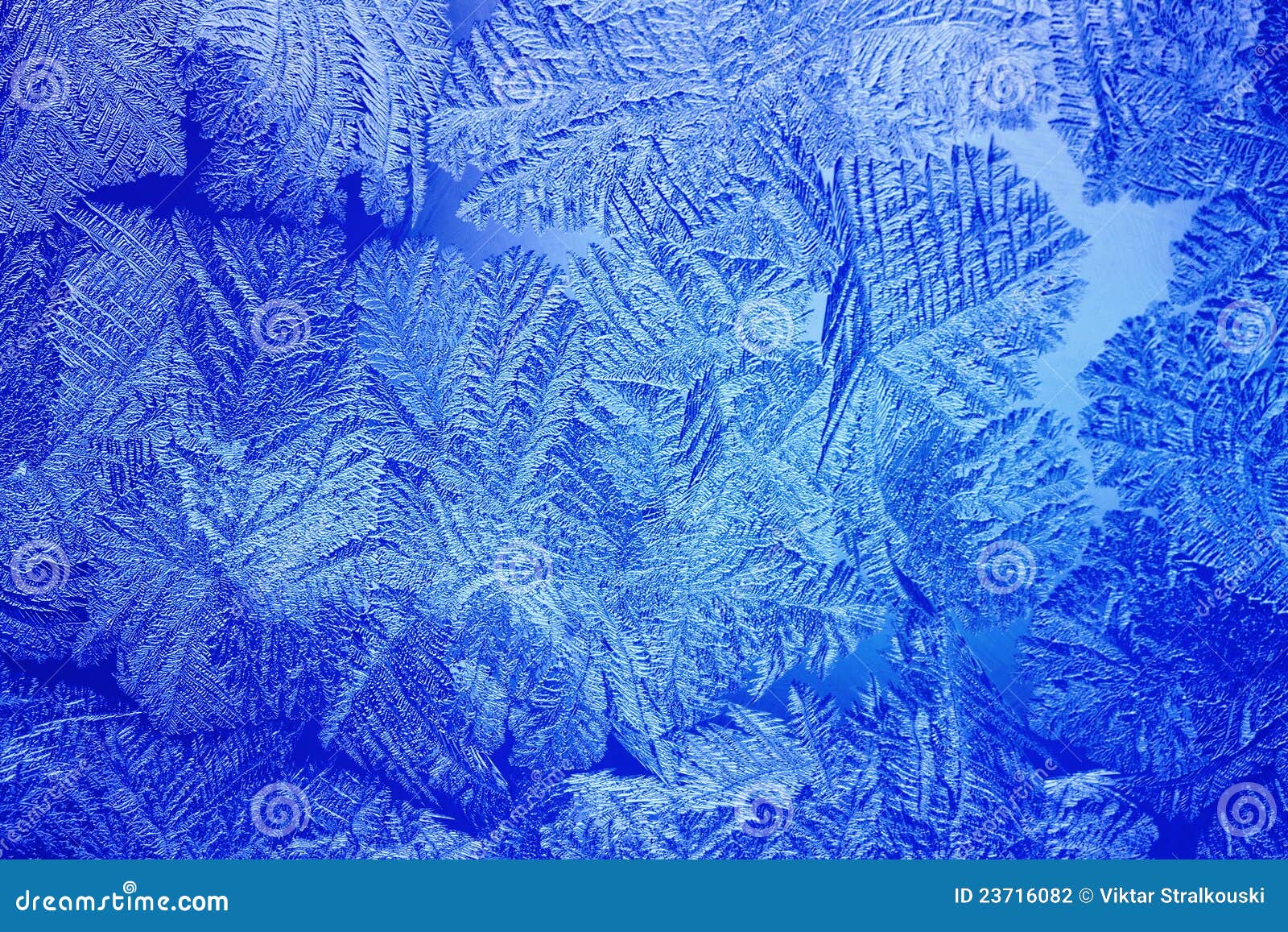 Blue Ice Patterns Made by the Frost Stock Photo - Image of decoration ...