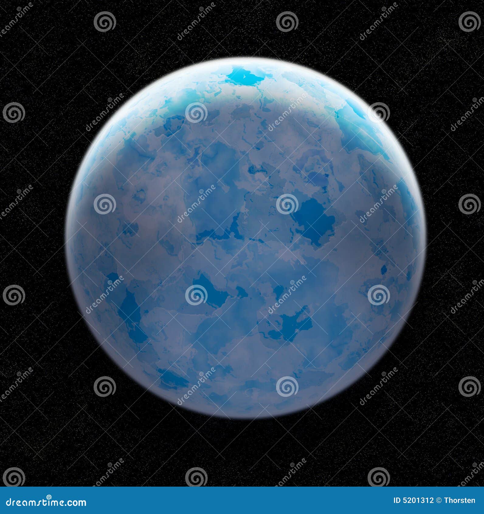 Blue Ice Planet stock illustration. Illustration of shadow - 5201312