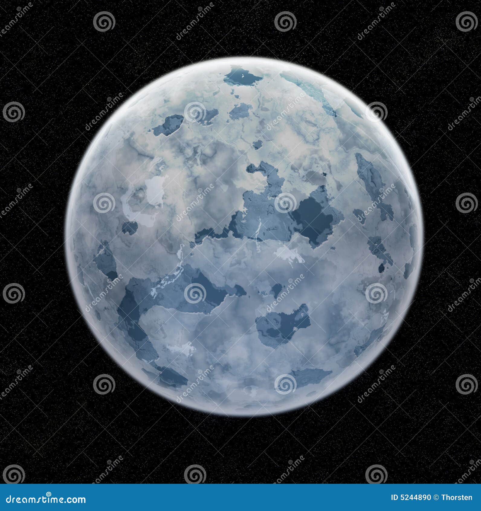 Blue Ice Planet stock illustration. Illustration of atmosphere - 5244890