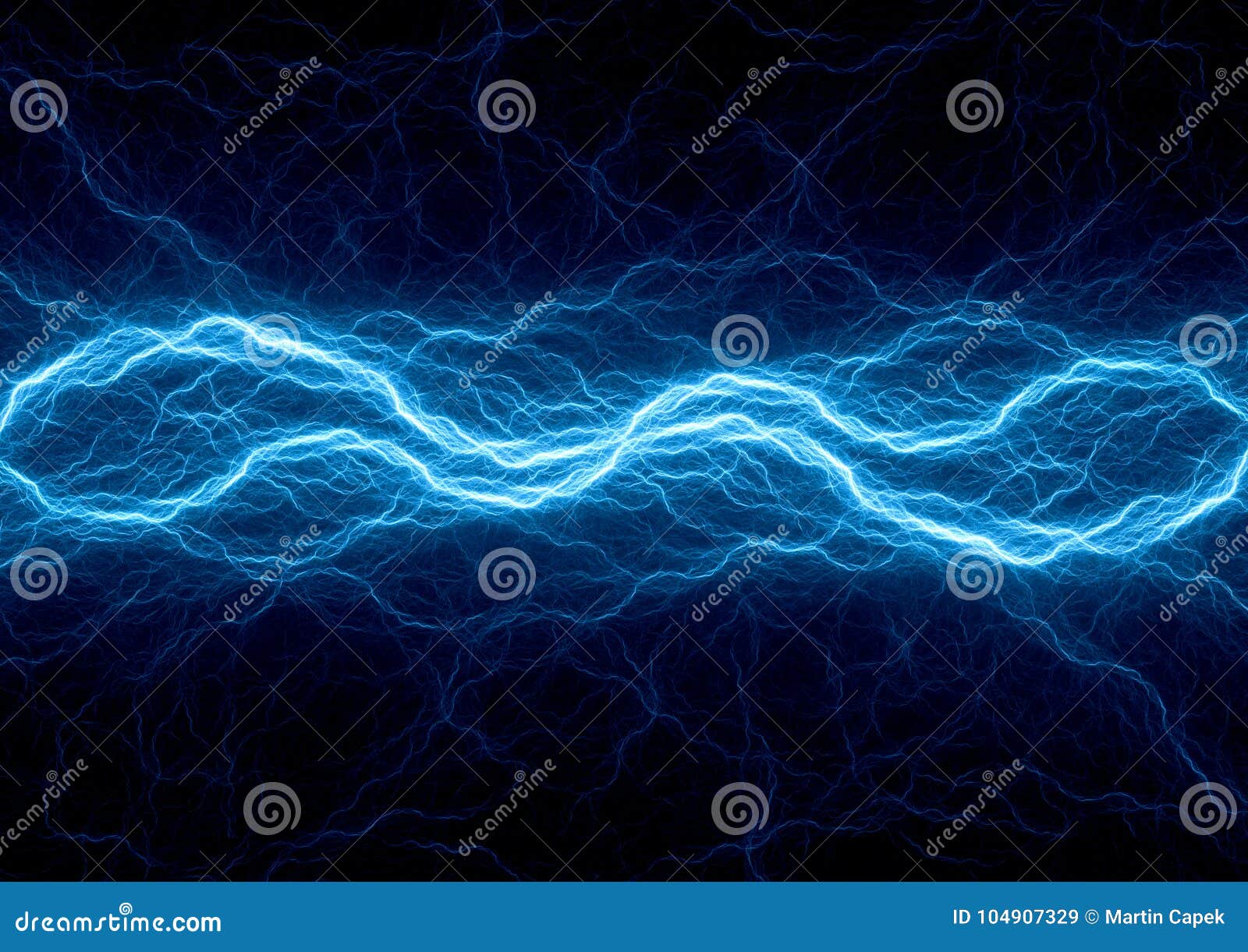 Blue Ice Plasma Lightning. Electrical Background. Royalty-Free Stock ...