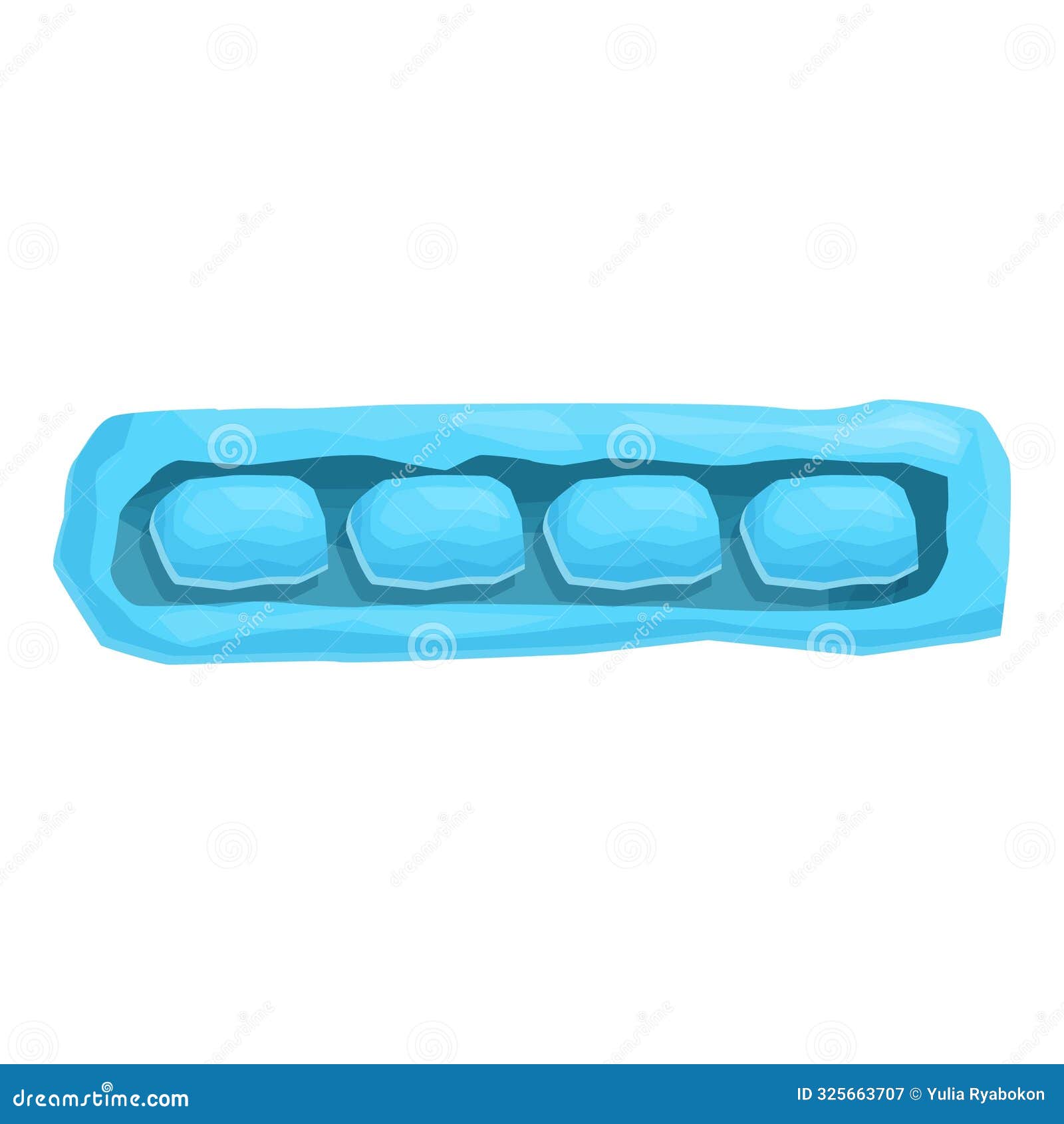Blue Ice Platform Floating on Water Surface Stock Vector - Illustration ...