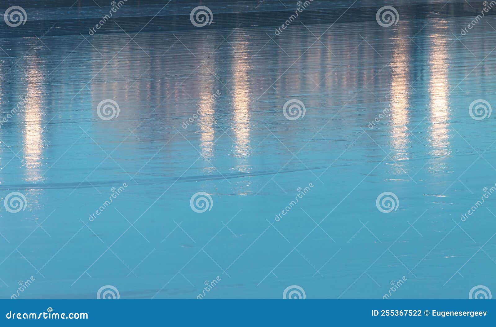 Blue Ice Rink Surface with Reflections, Background Texture Stock Photo ...