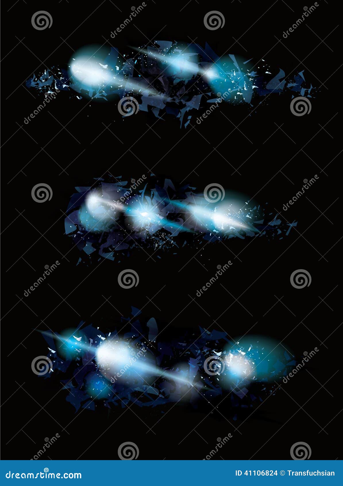 Blue Ice Shattered Effect Design Set Stock Vector - Illustration of ...