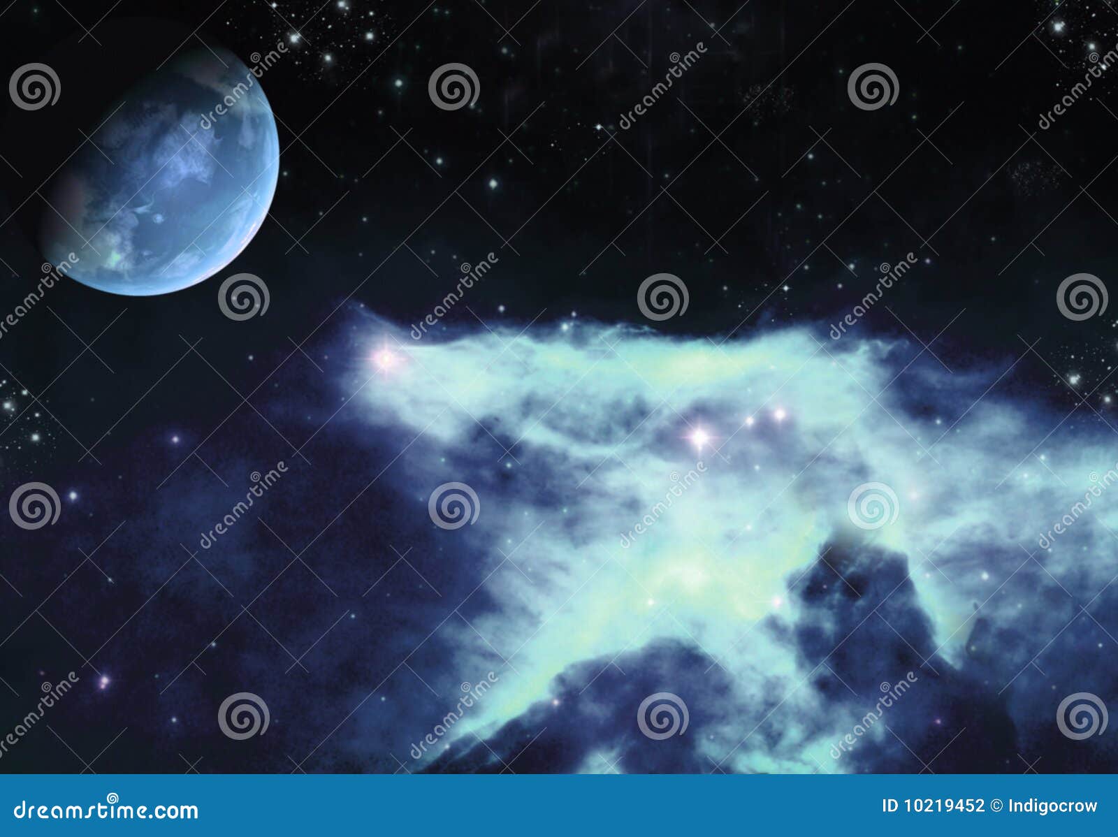 Blue Ice Space stock illustration. Illustration of stars - 10219452