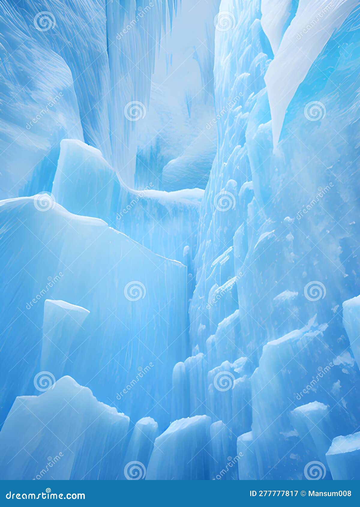 Blue Ice Wall Texture Background, AI Generated Stock Illustration ...