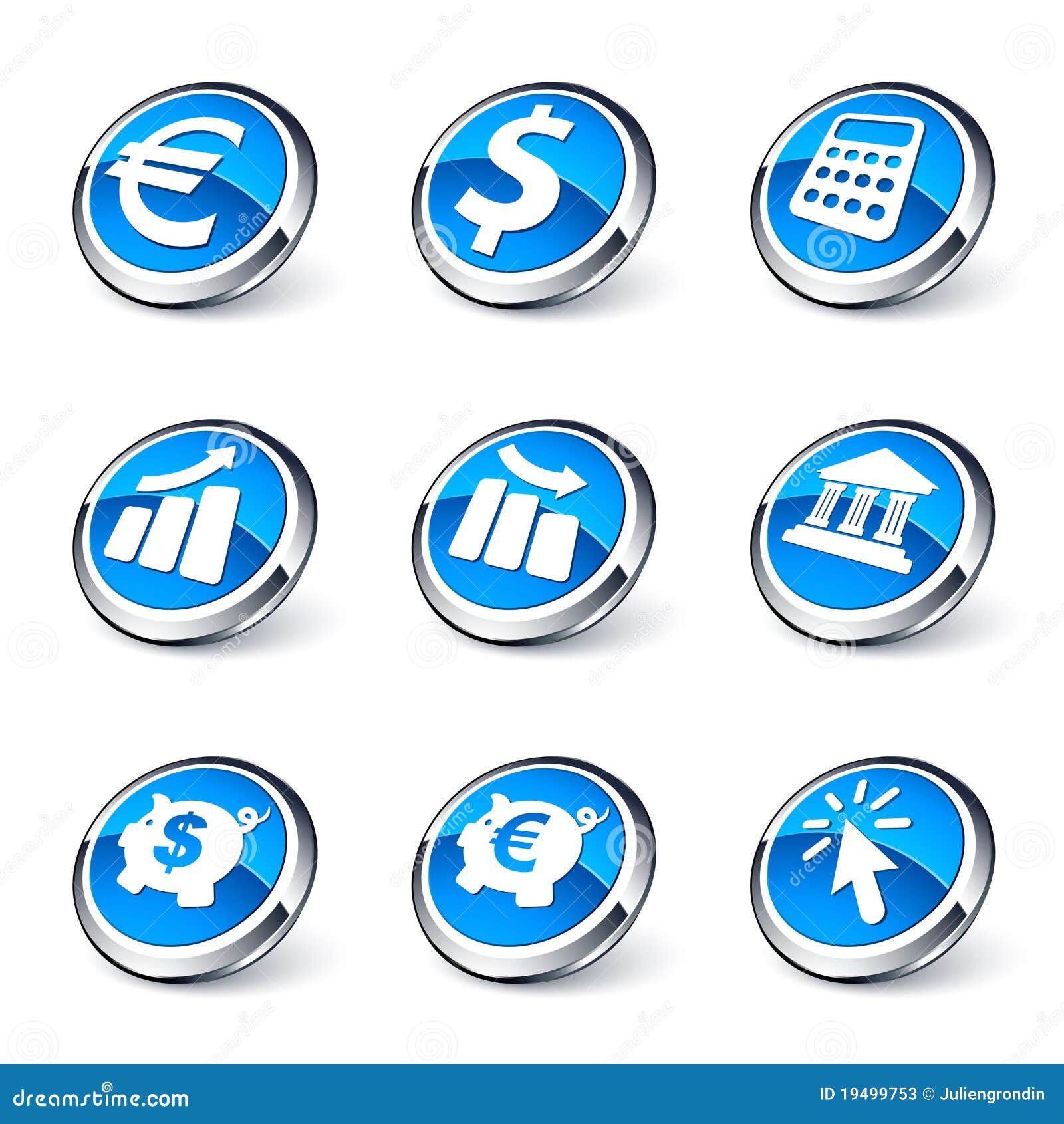 Blue icon banking set stock vector. Illustration of background - 19499753