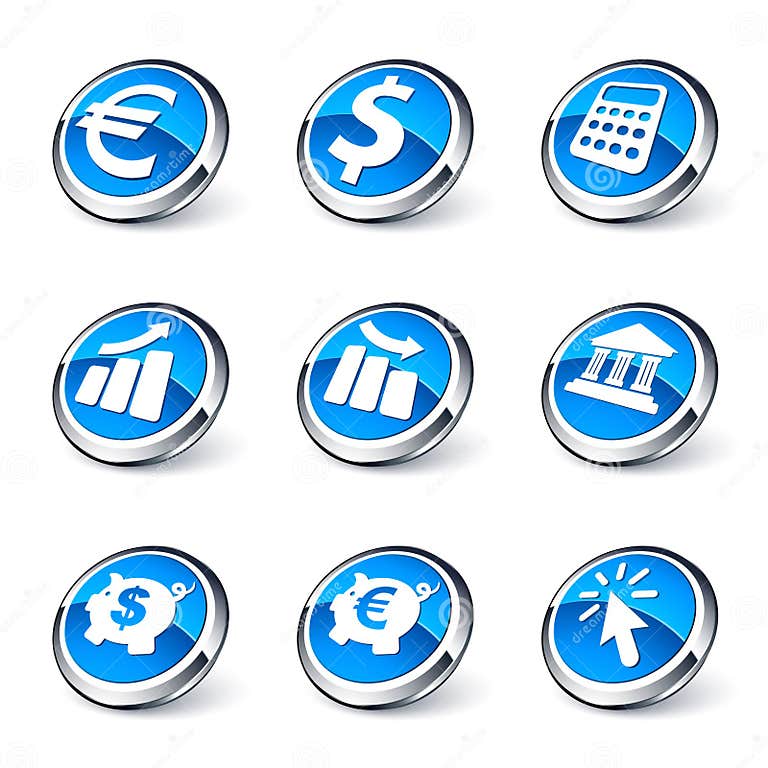 Blue icon banking set stock vector. Illustration of background - 19499753