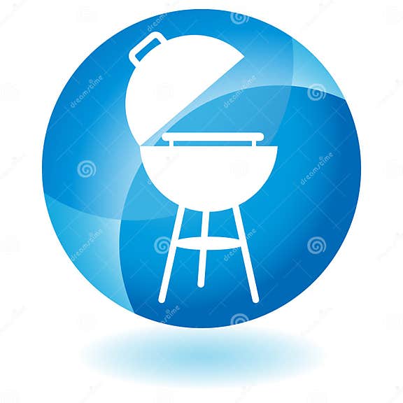 Blue Icon - BBQ grill stock vector. Illustration of fire - 10255485