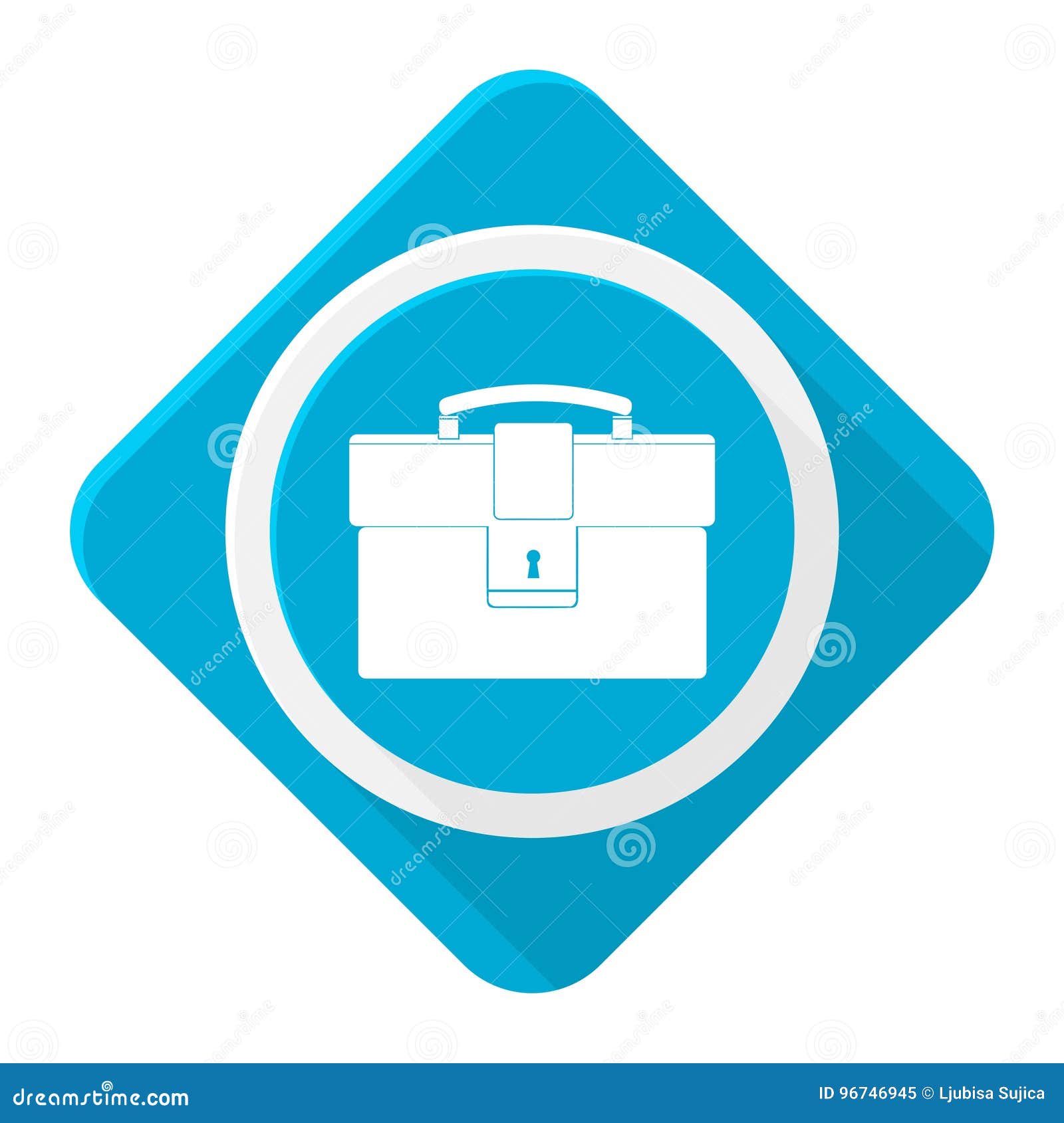 Blue Icon Briefcase with Long Shadow Stock Vector - Illustration of ...