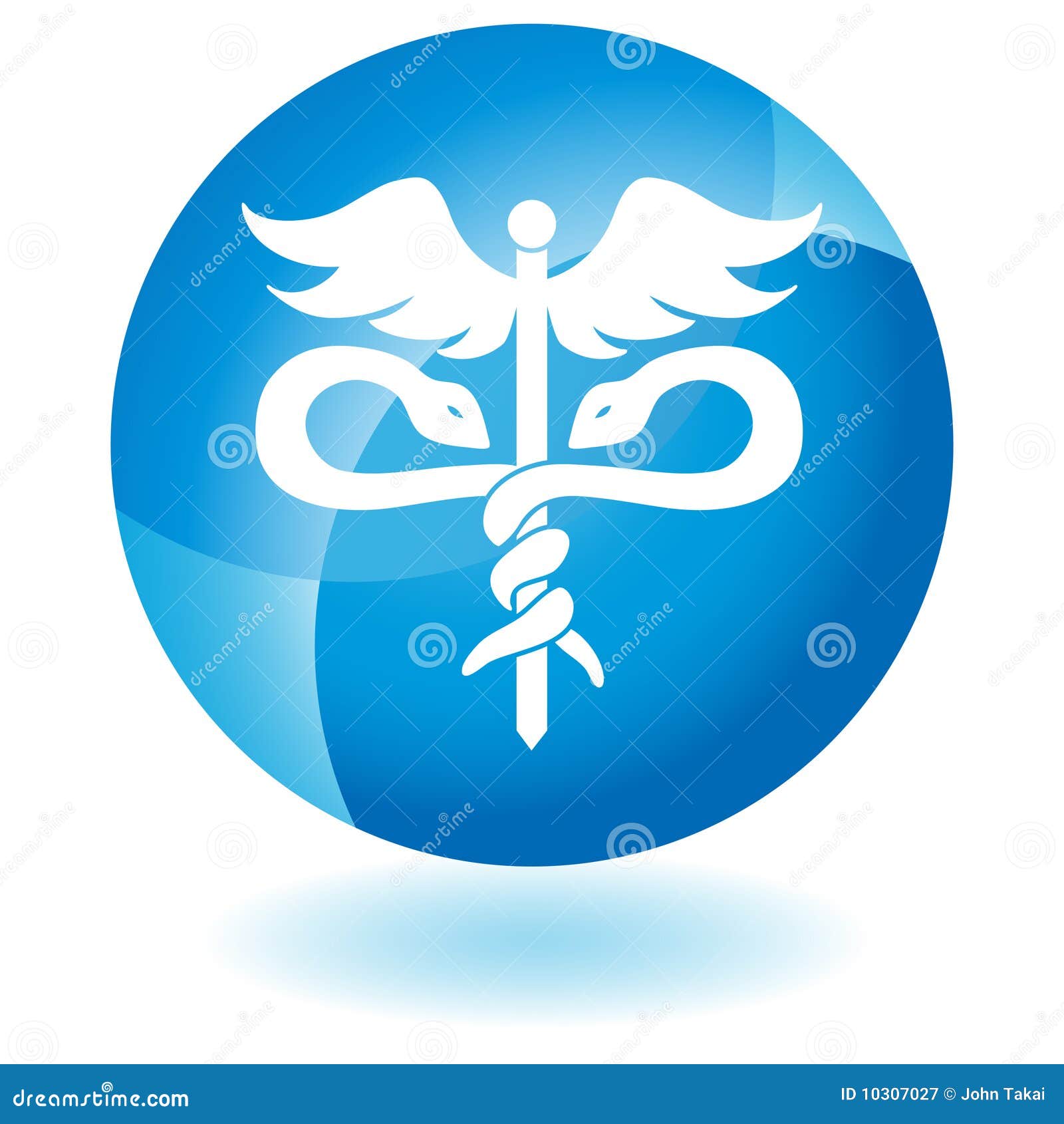 Blue Icon - Caduceus stock vector. Illustration of insignia - 10307027