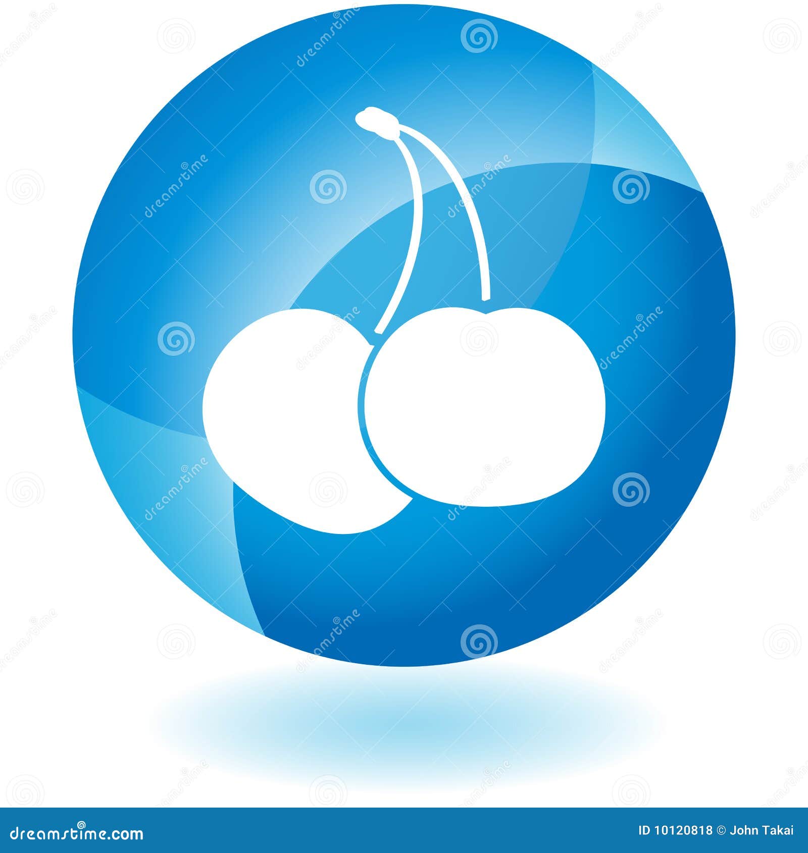 Blue Icon - Cherries stock vector. Illustration of cherries - 10120818