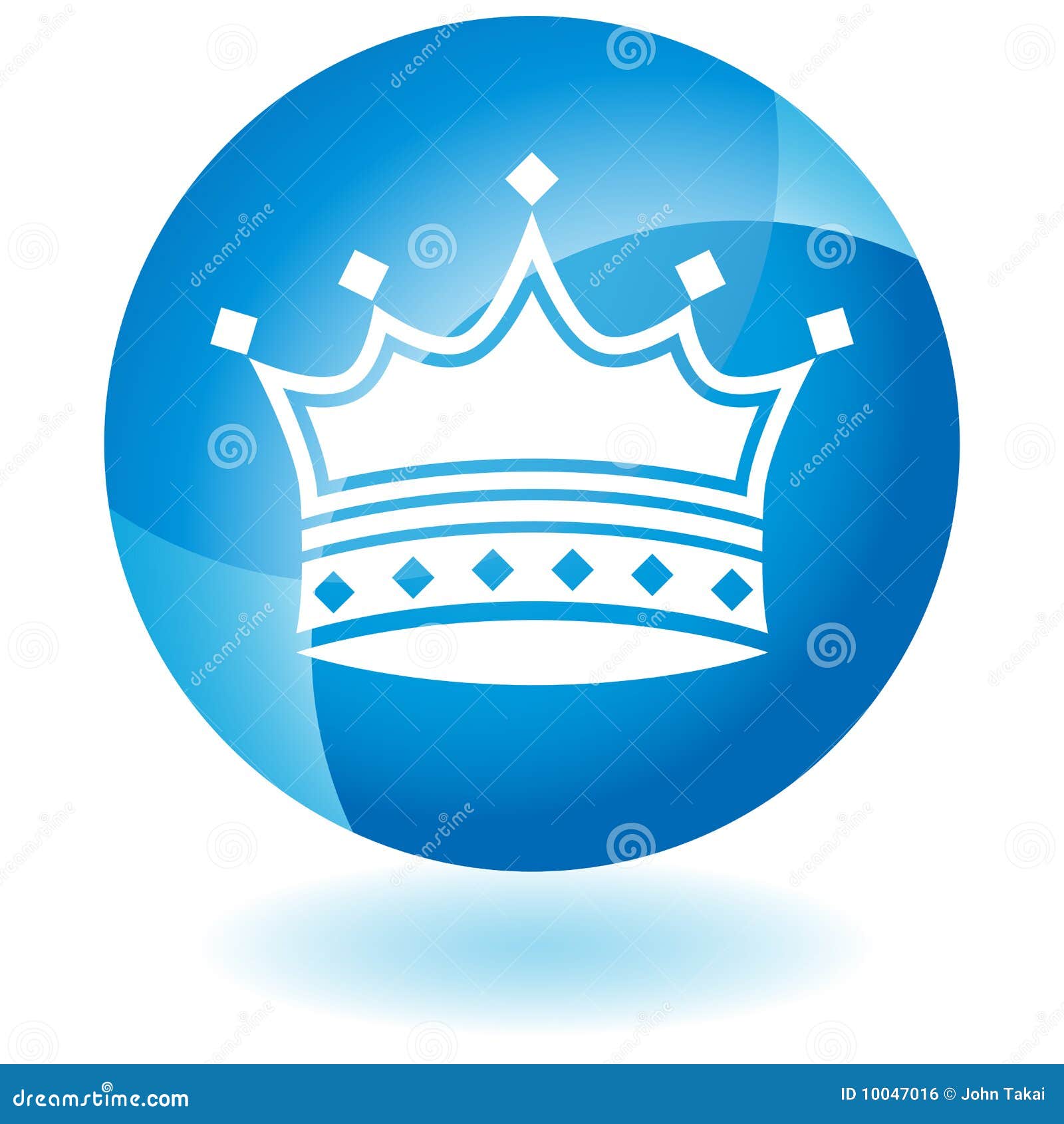 Blue Icon - Crown stock vector. Illustration of button - 10047016